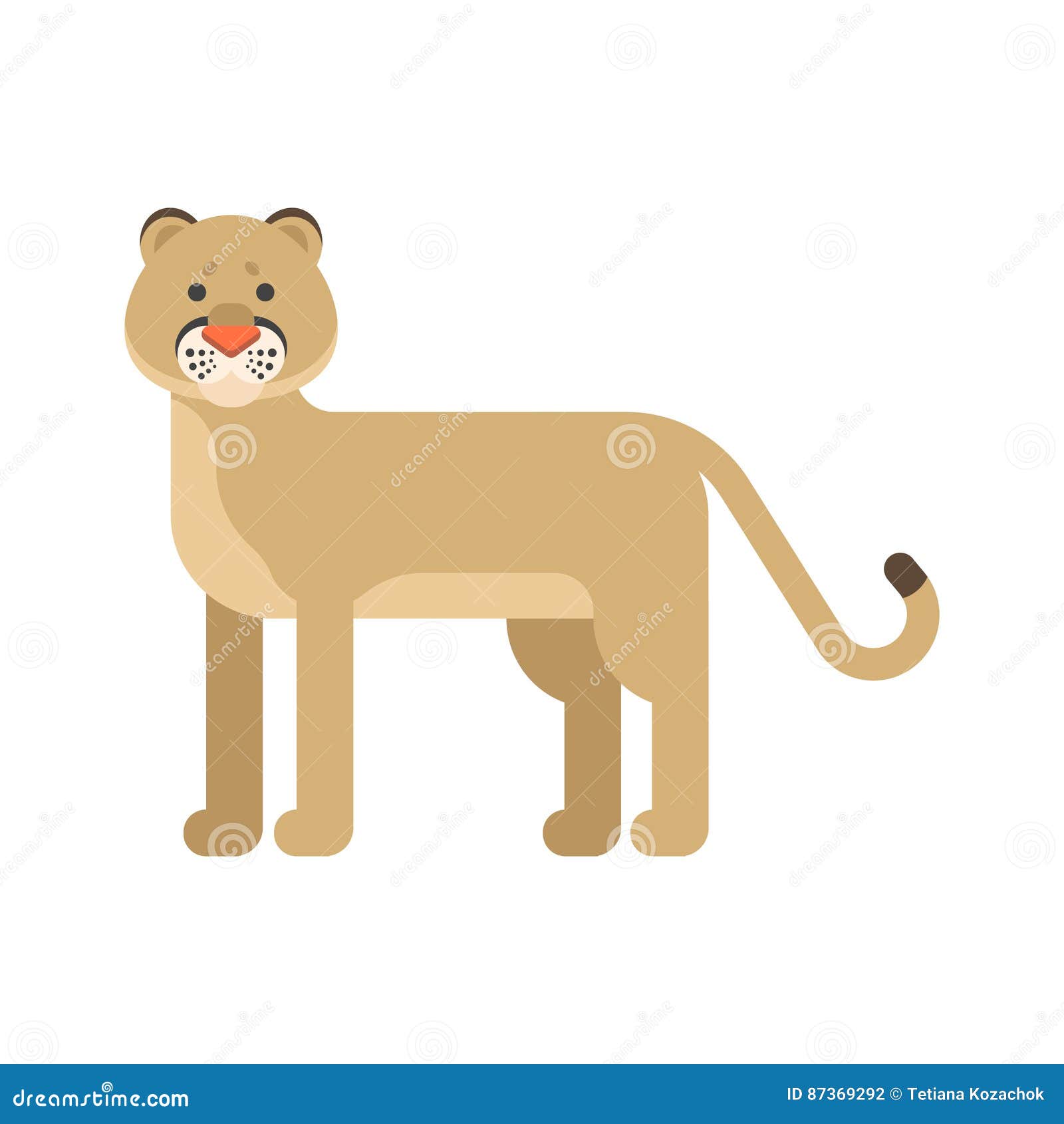 Vector Flat Style Illustration of Puma. Stock Vector - Illustration of ...