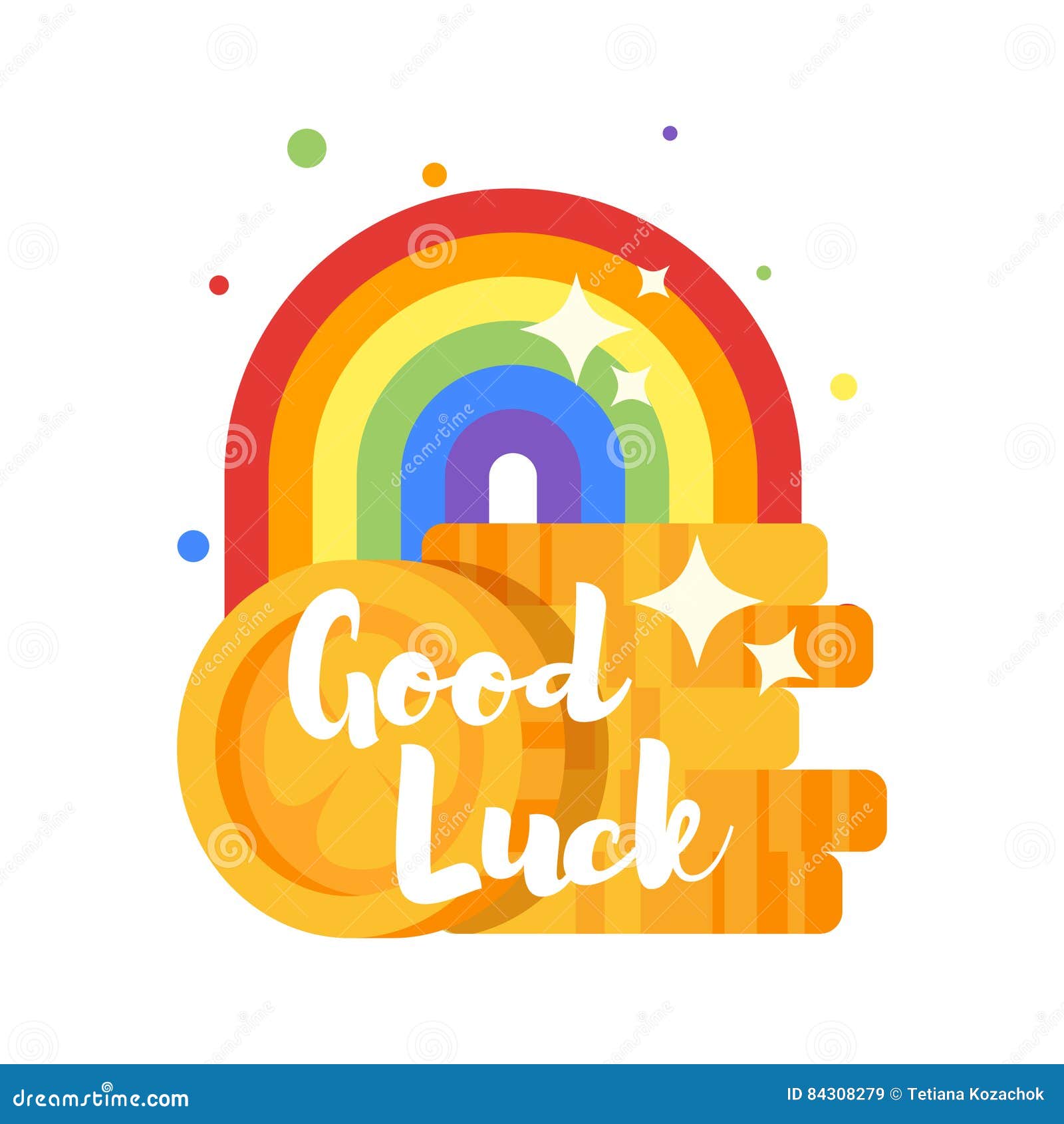 Vector Flat Style Illustration of Rainbow. Stock Vector - Illustration ...