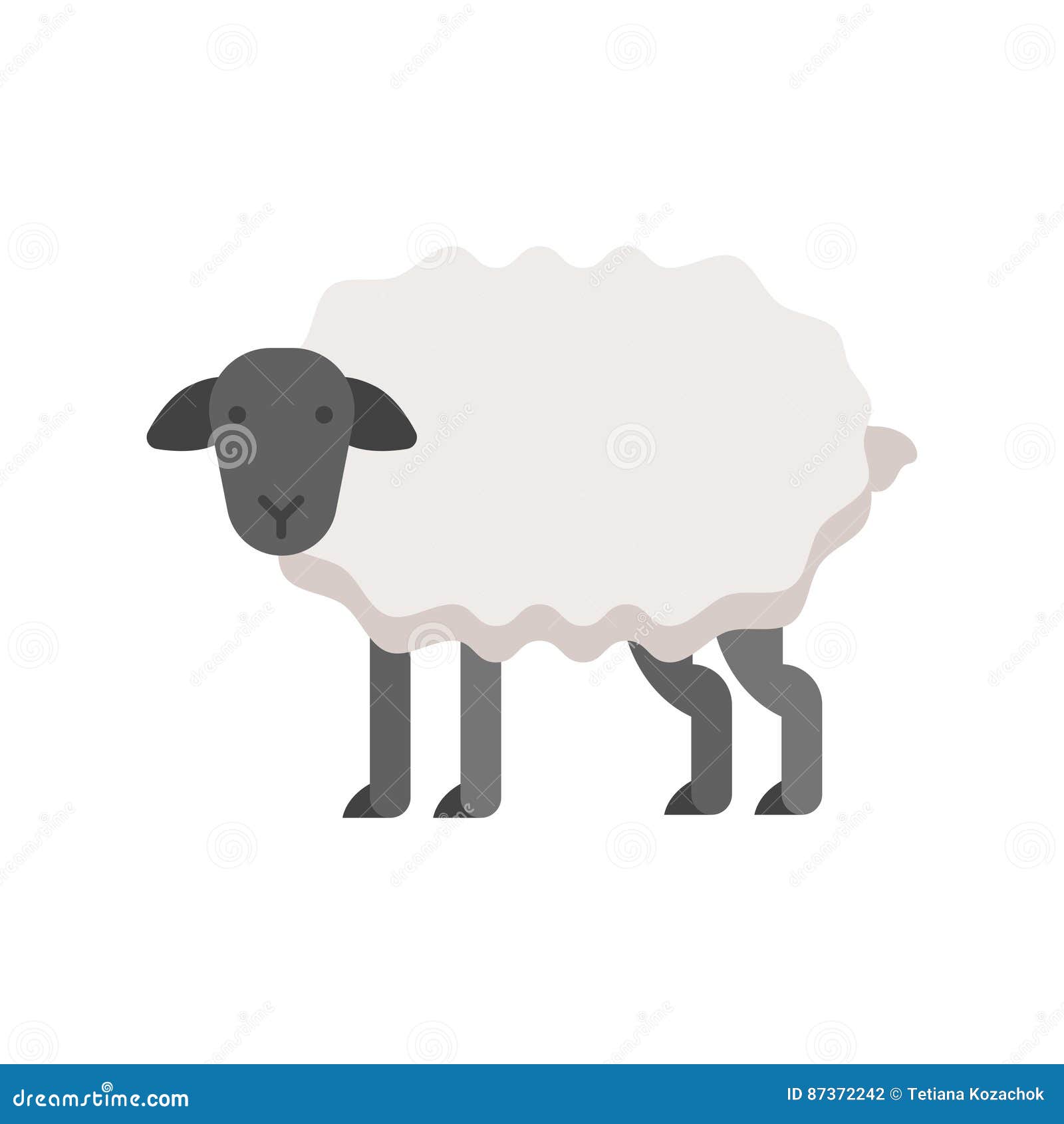 Vector Flat Style Illustration of Sheep. Stock Vector - Illustration of ... Vector Flat Style Illustration of Sheep. Stock Vector - Illustration of ...