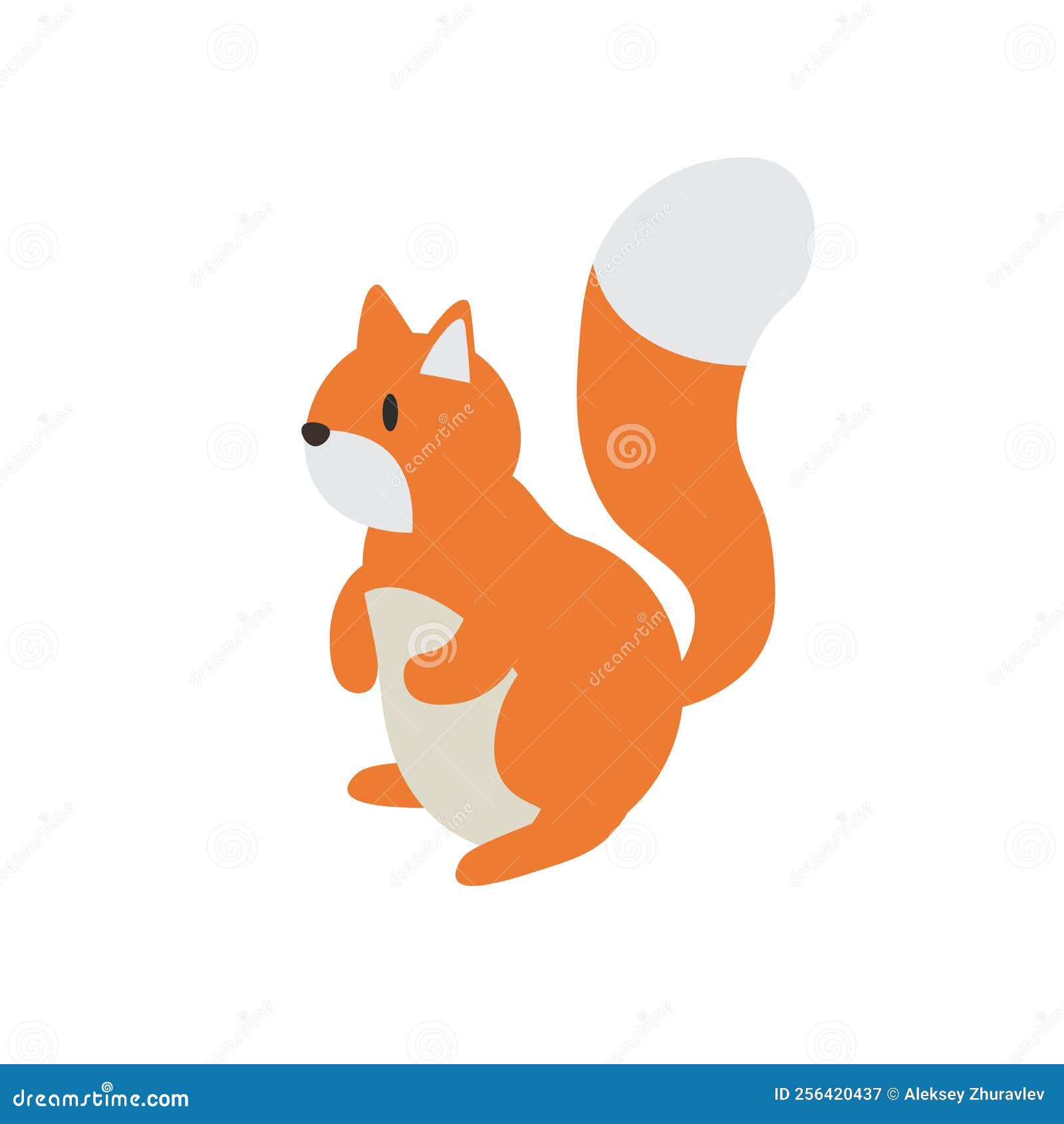 Vector Flat Style Illustration of Squirrel. Icon for Web. Isolated on ...