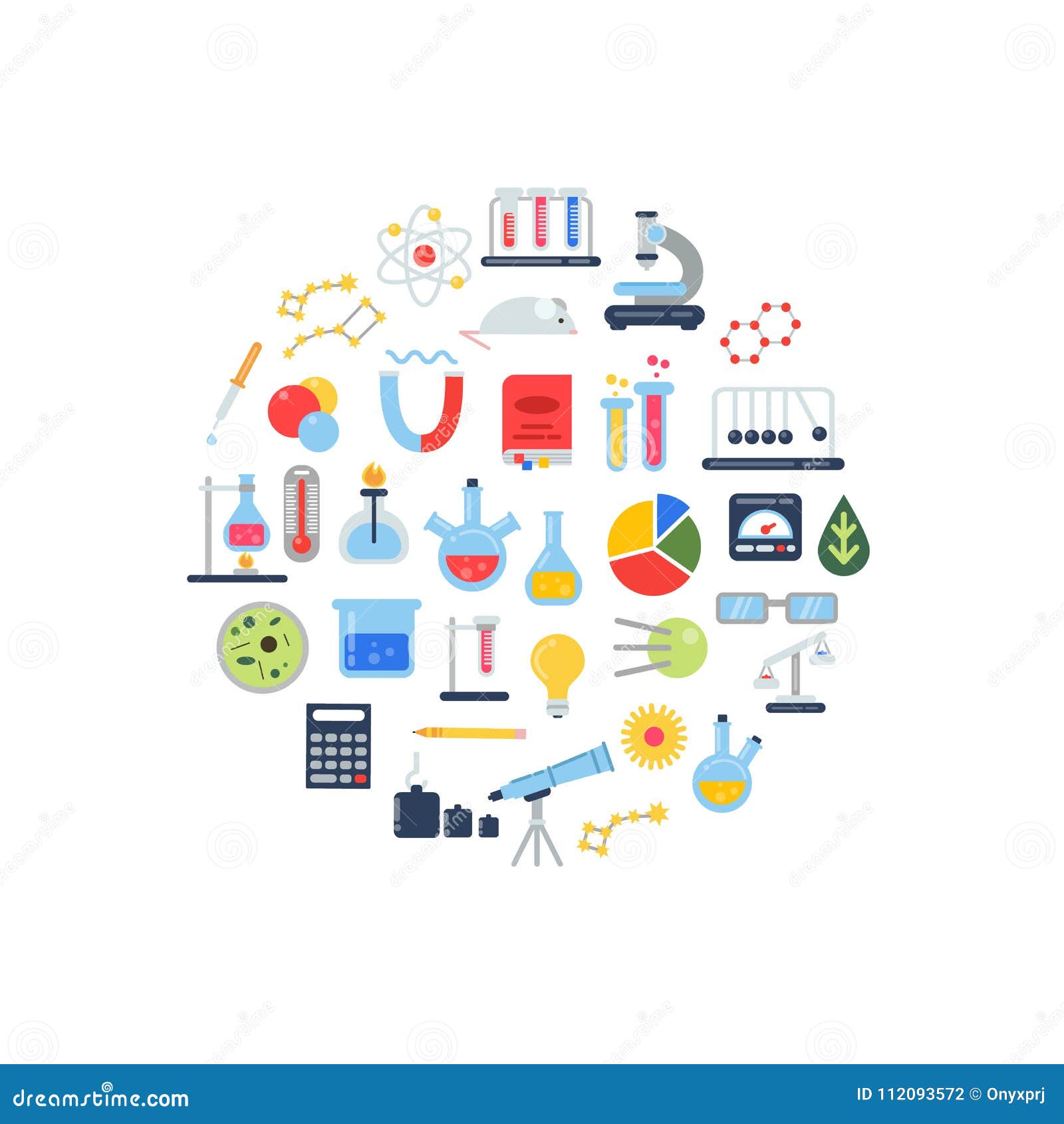 Science Elements, Symbols And Schemes Vector Illustration ...