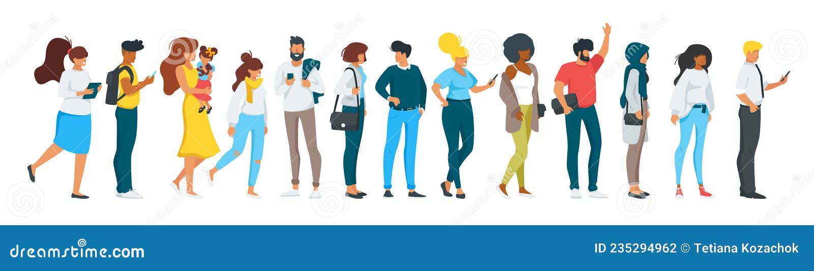 Students Waiting In Line Clipart