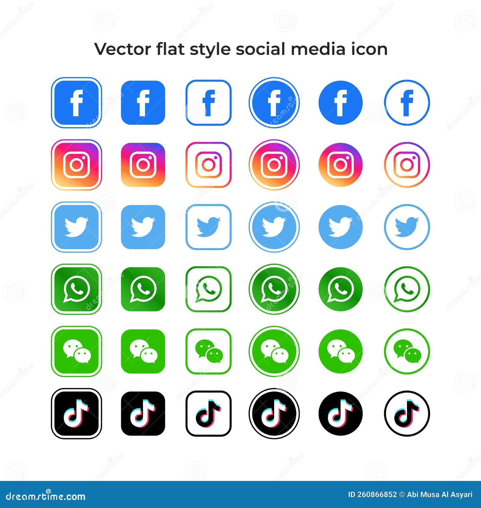 Vector Flat Style Social Media Icon Editorial Photography ...