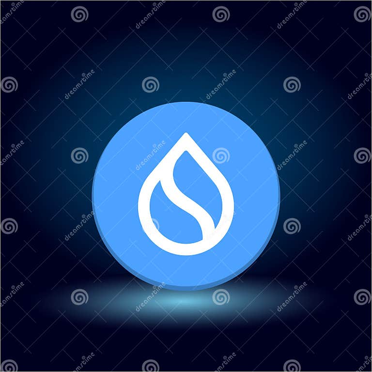 Vector Flat Sui SUI Token Symbol on Blue Background Editorial Stock ...