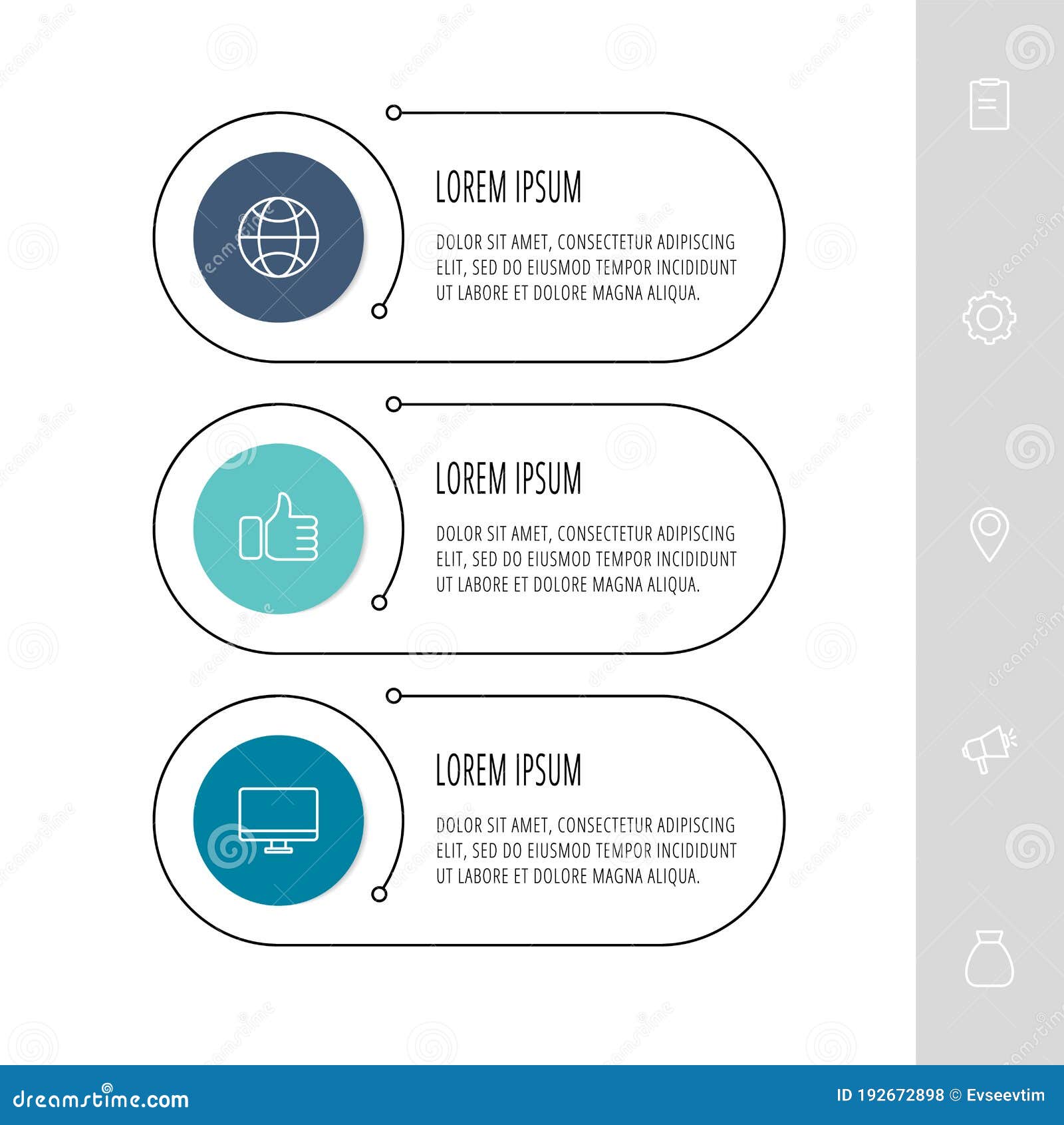 Vector Flat Template Circle Infographics. Business Concept with 3 ...