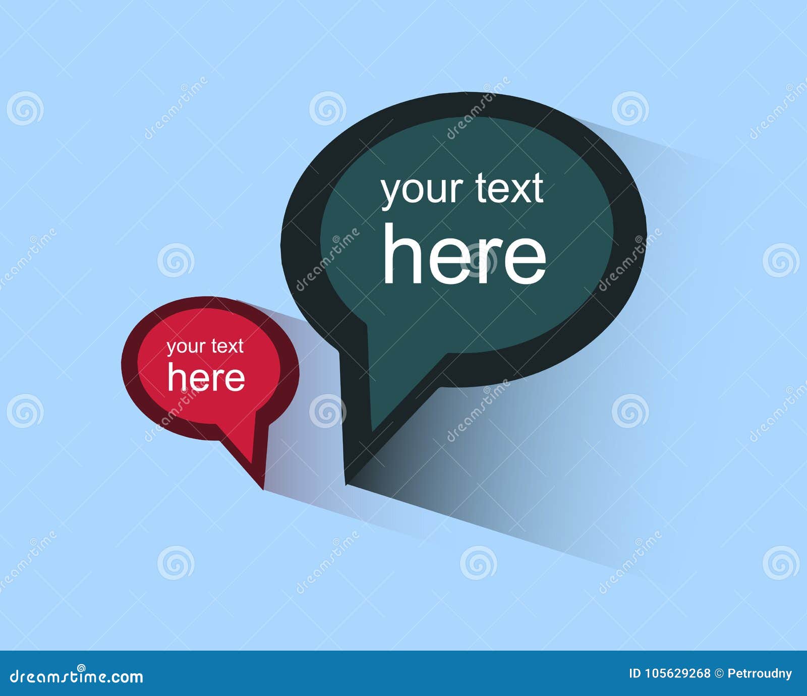 Vector Flat Template of Speech Bubbles with Shadow Stock Vector ...