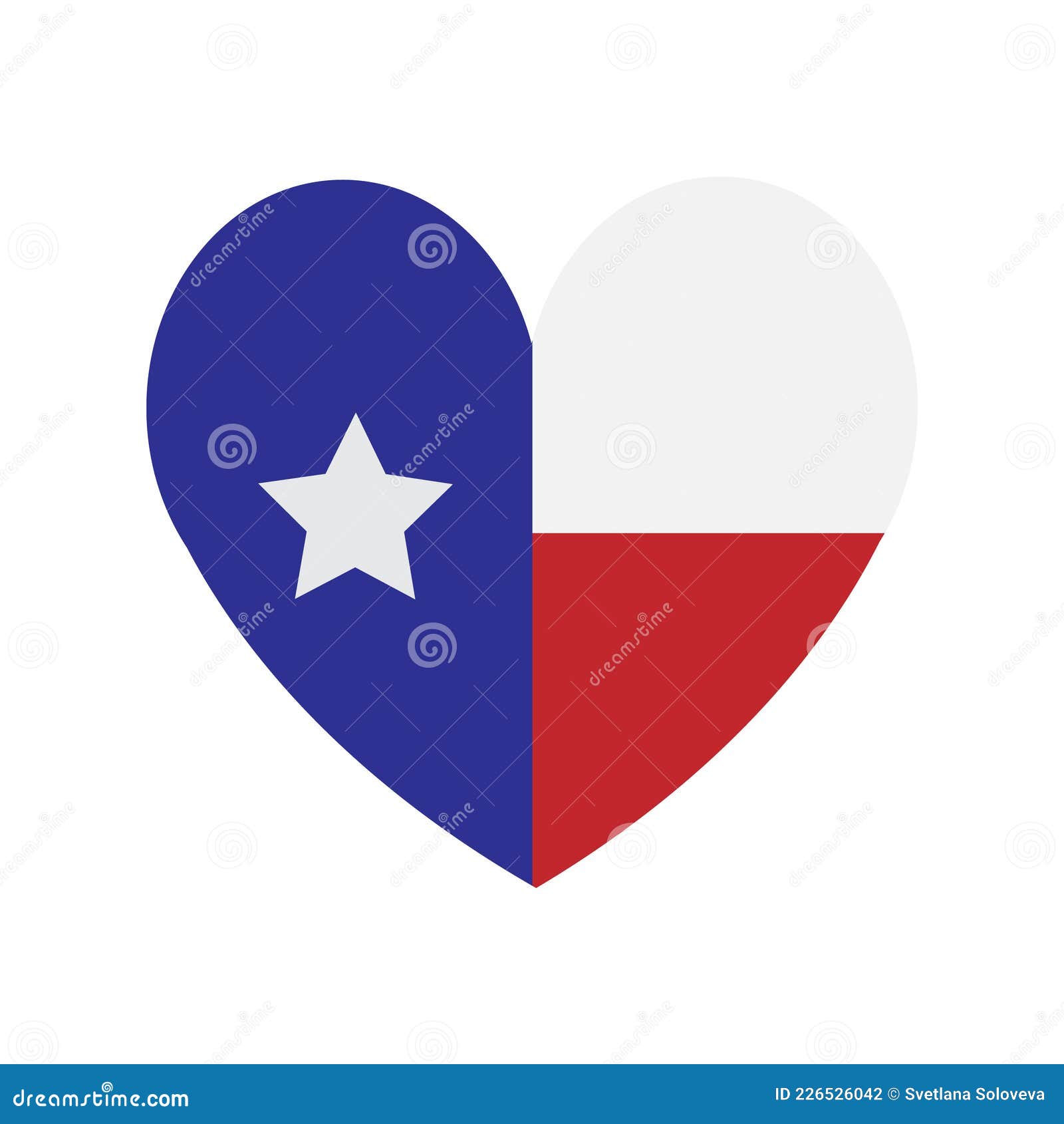 Vector Flat Texas Flag Heart Stock Vector - Illustration of patriotic ...
