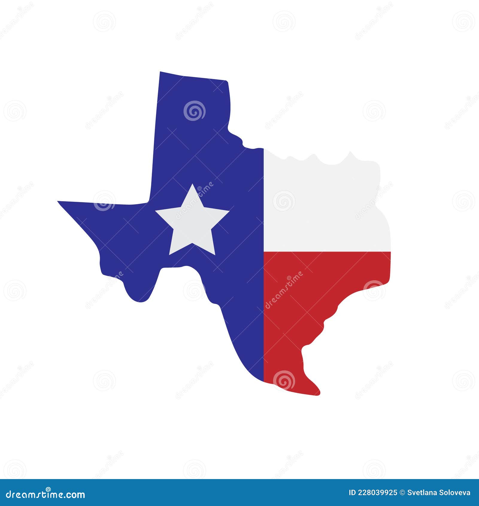 Vector Flat Texas Flag State Map Silhouette Stock Illustration ...