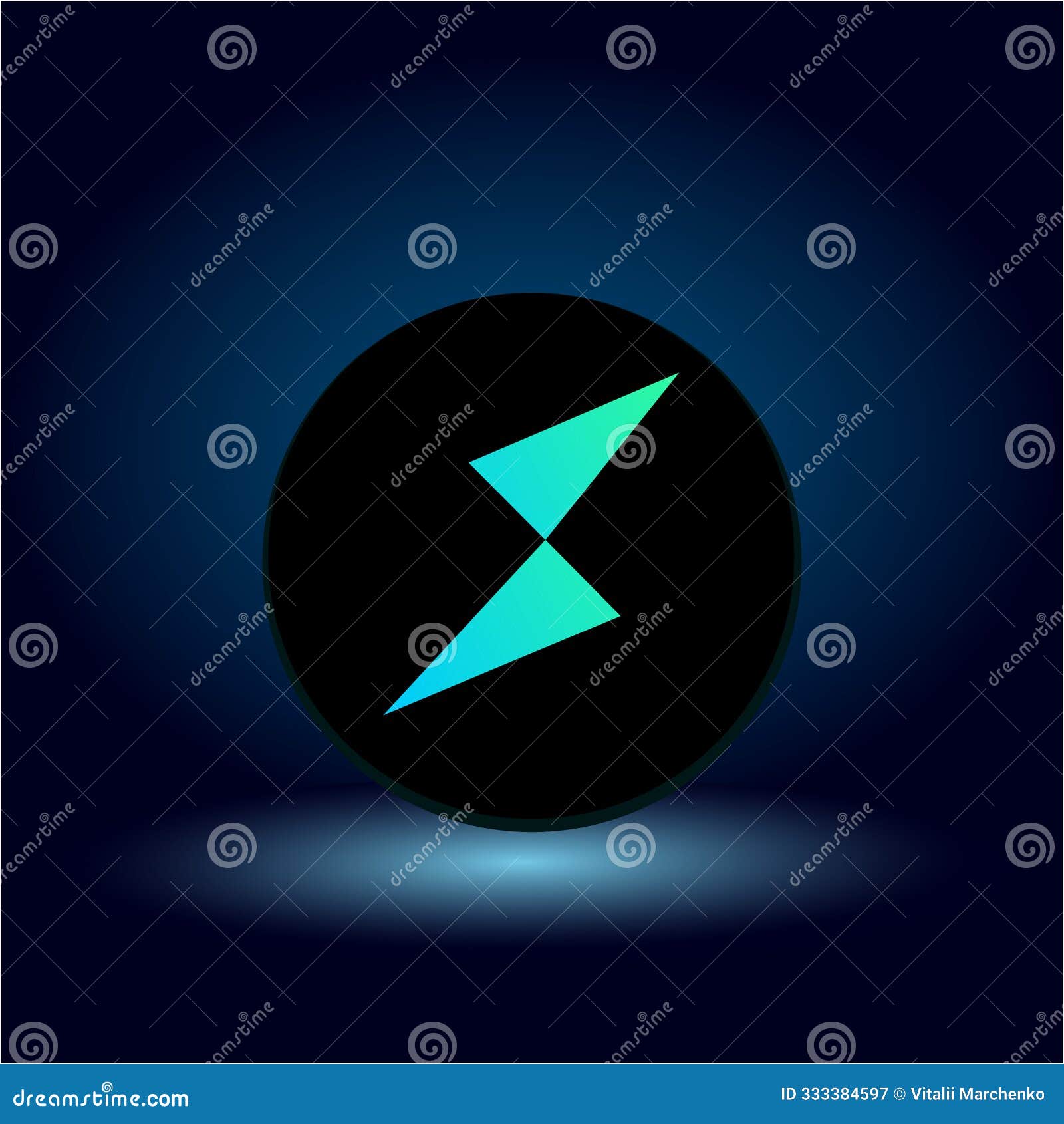 Vector Flat THORChain RUNE Token Symbol on Blue Background Editorial ...
