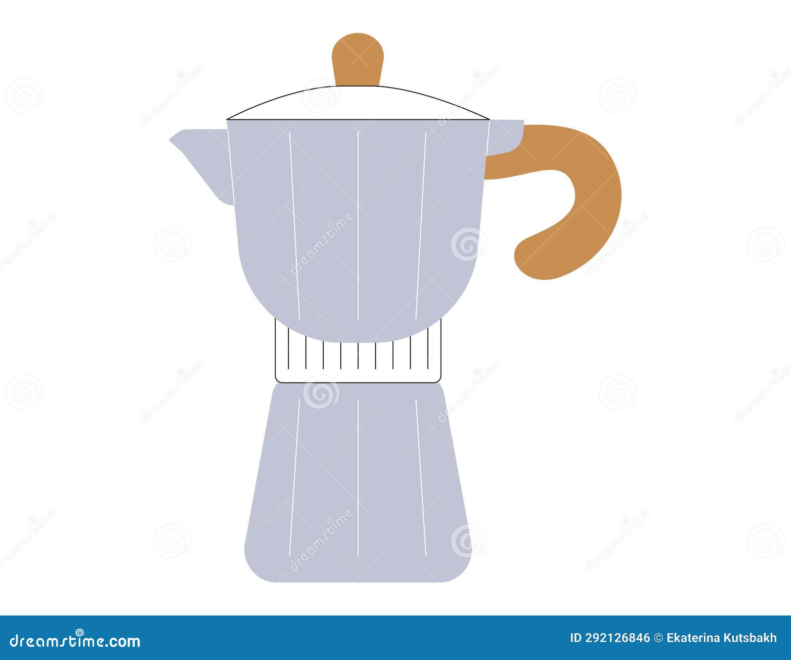 Vector Flat Trendy Mocha Coffee Pot. Isolated Illustration of Utensils ...