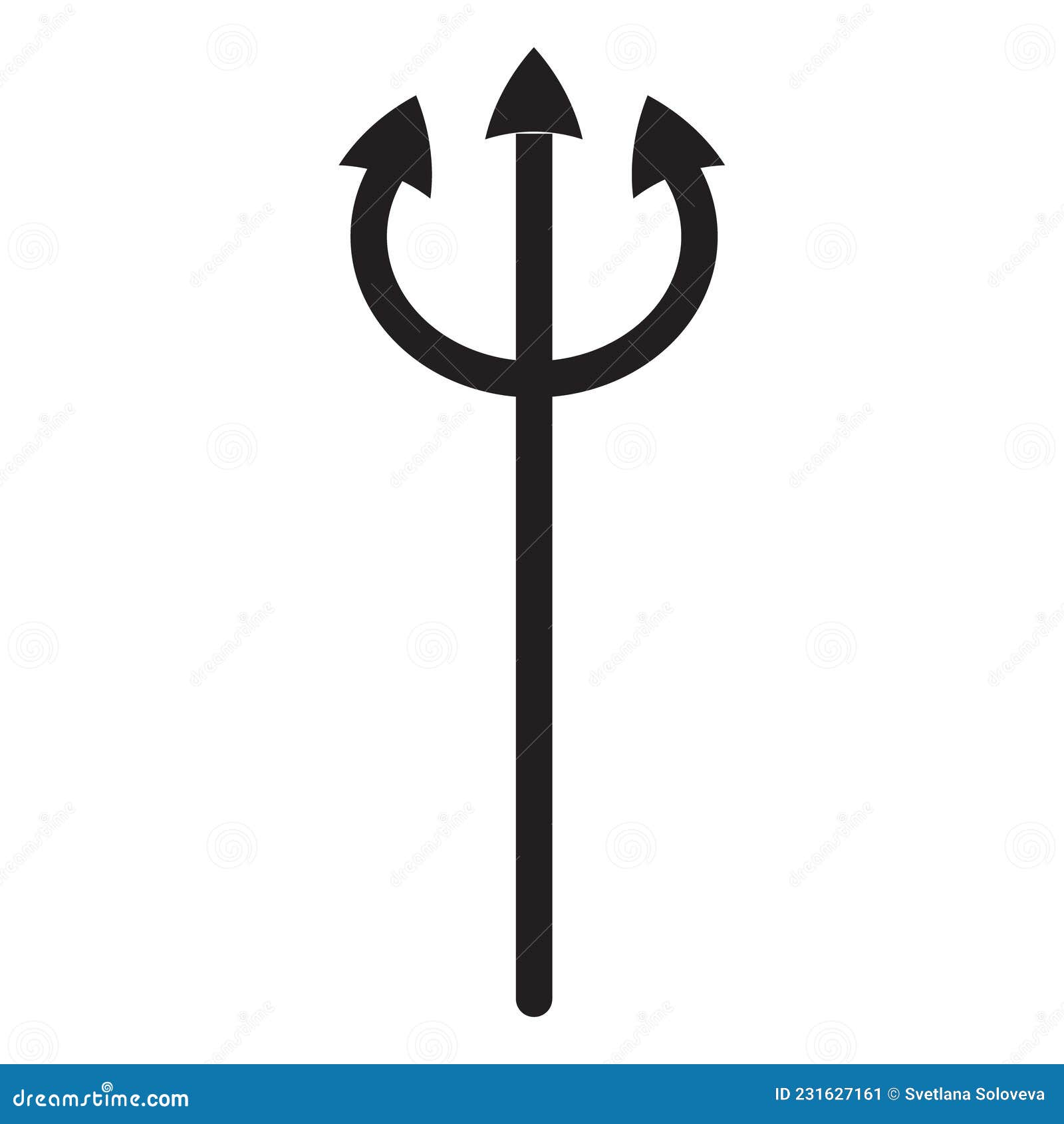 Vector Flat Trident Devil Fork Stock Illustration - Illustration of ...