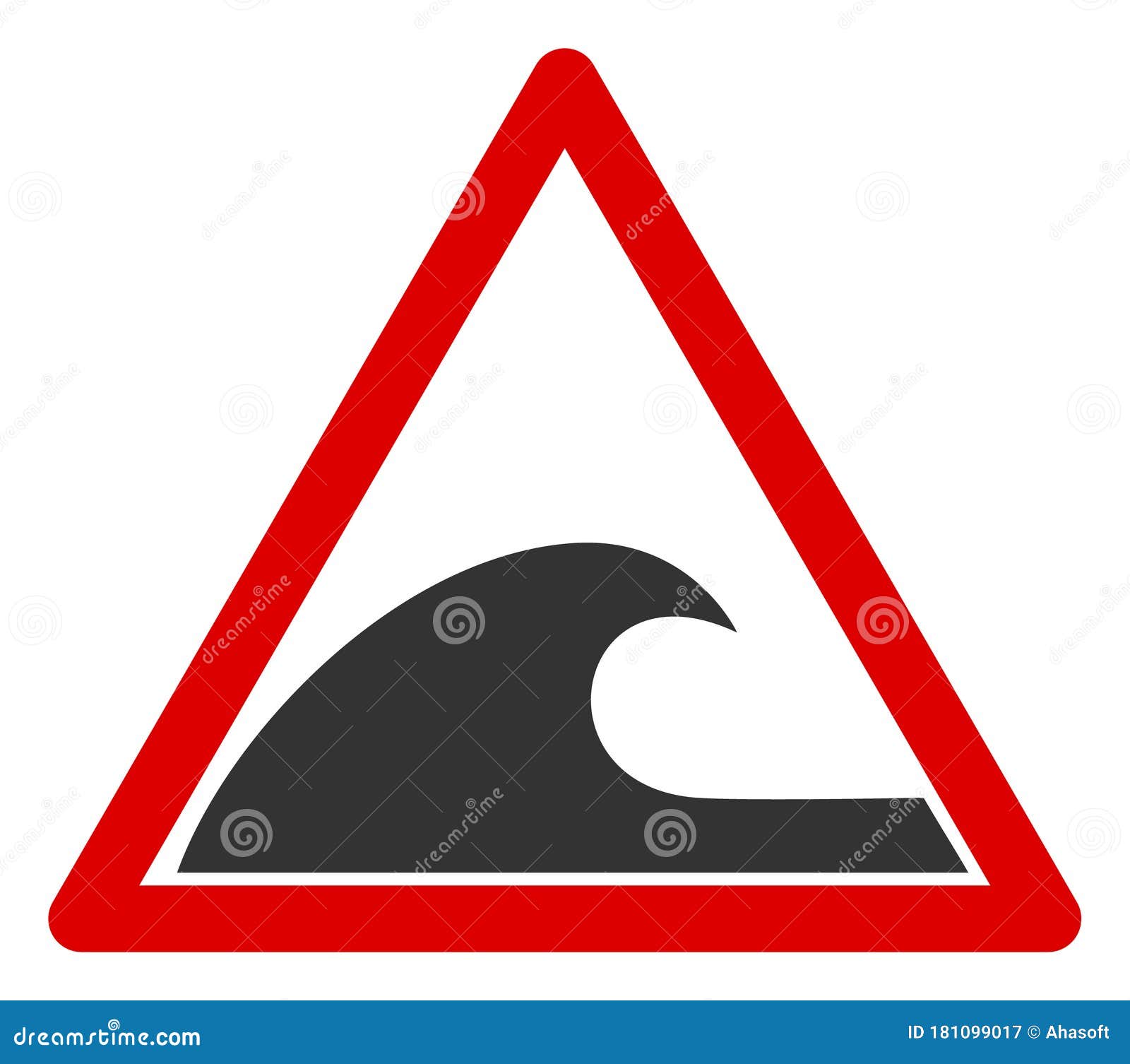 Tsunami Warning Sign Vector Illustration | CartoonDealer.com #12467612