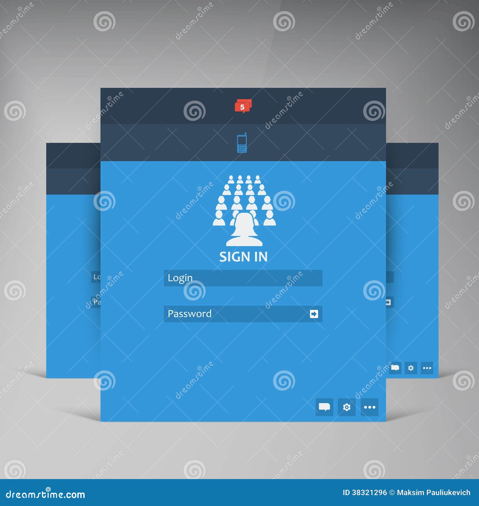 Vector Flat UI Design Trend Interface Stock Vector - Illustration of ...