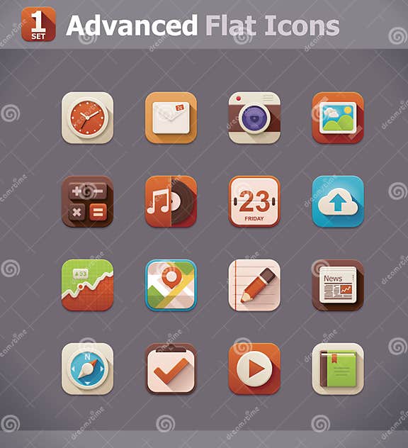 Vector flat UI icons stock vector. Illustration of design - 34361807