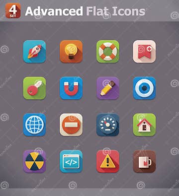 Vector flat UI icons stock vector. Illustration of spaceship - 34541836