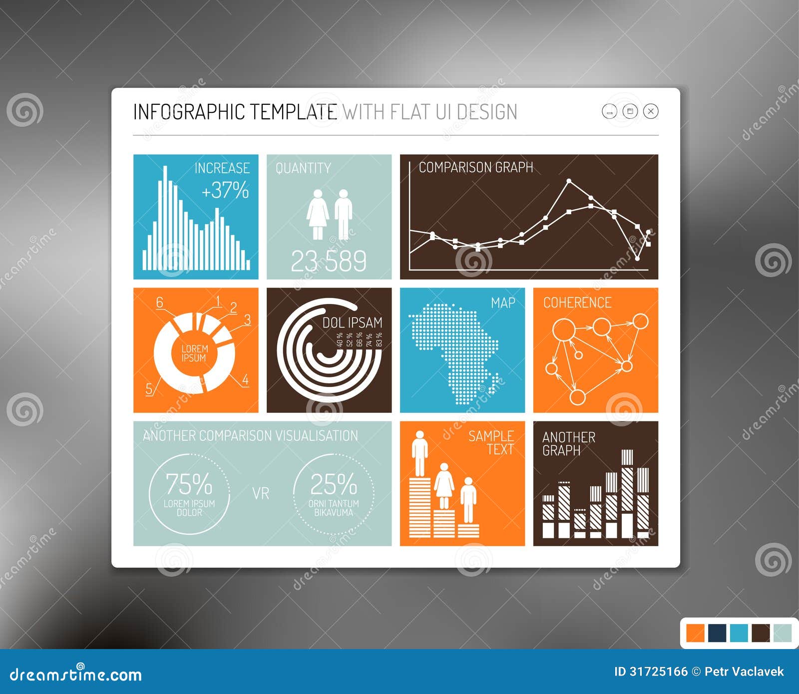 Vector Flat User Interface Infographic Stock Vector - Illustration of ...