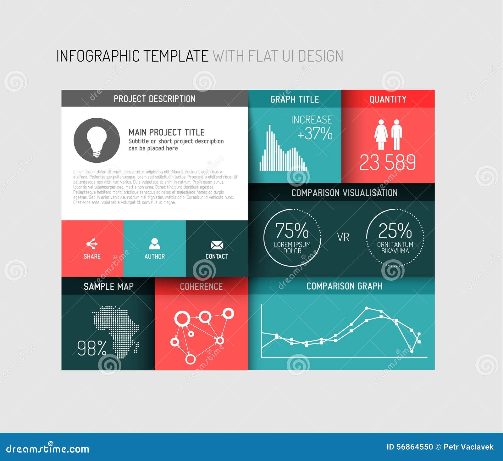 Vector Flat User Interface (UI) Infographic Template / Design Stock ...