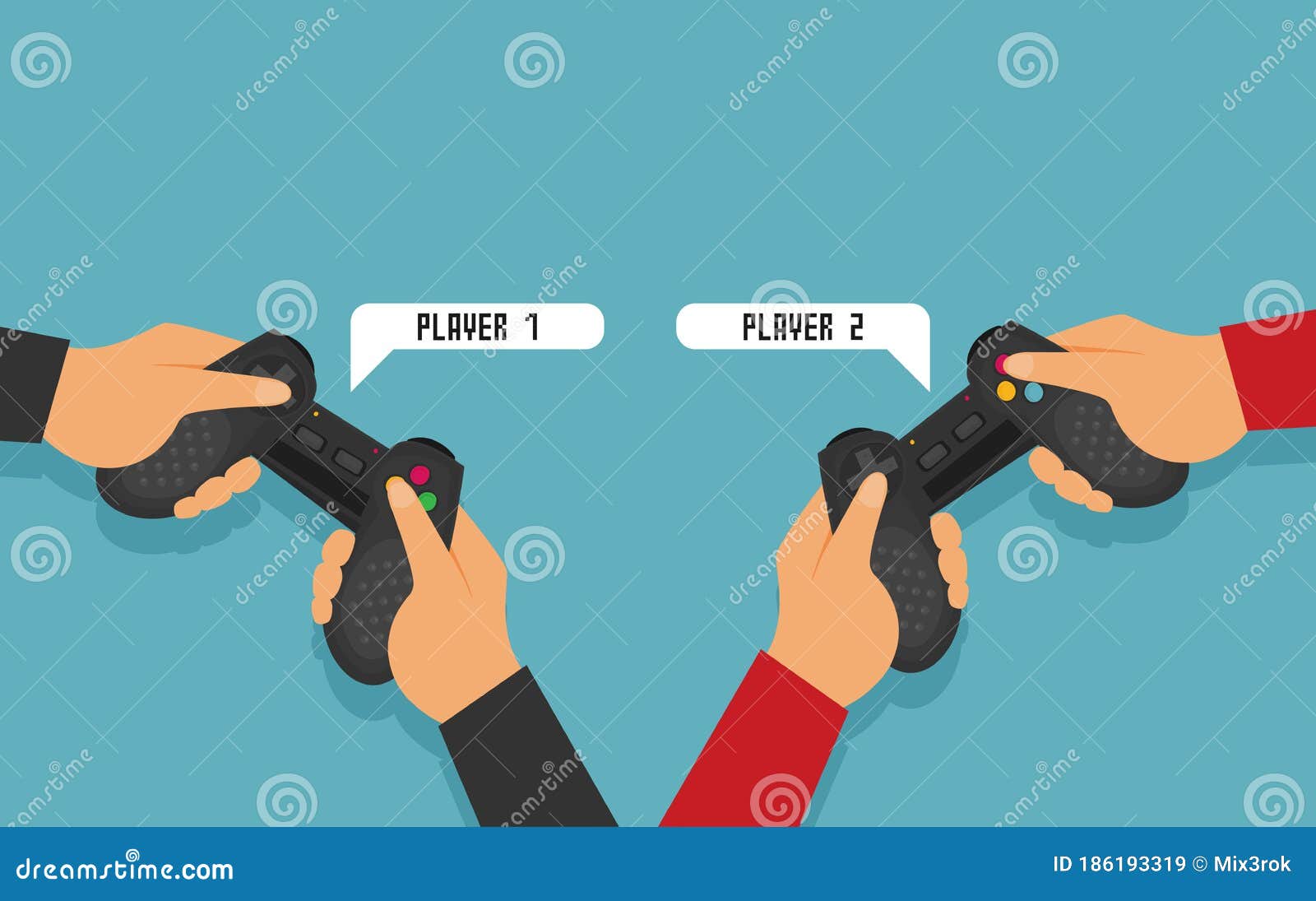 Vector Flat Video Game Illustration Stock Vector - Illustration of ...