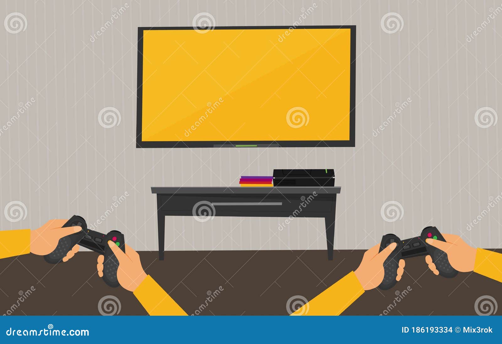 Vector Flat Video Game Illustration Stock Vector - Illustration of ...
