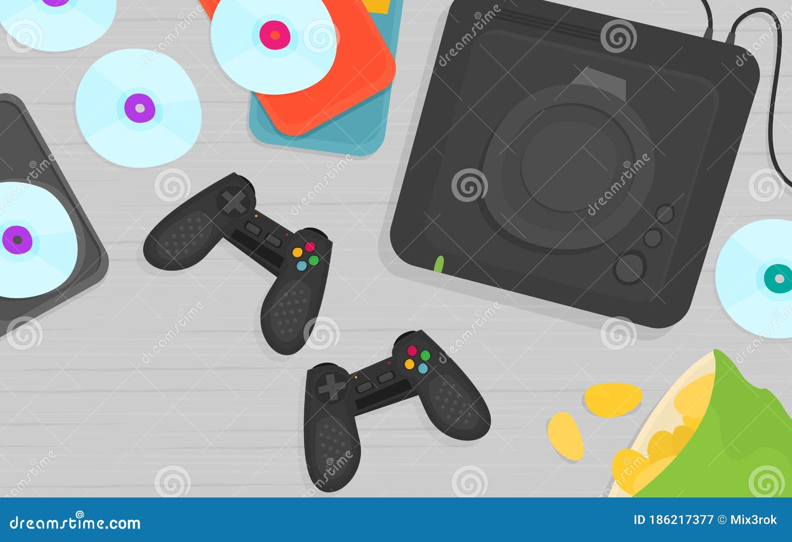 Vector Flat Video Game Illustration Stock Vector - Illustration of ...
