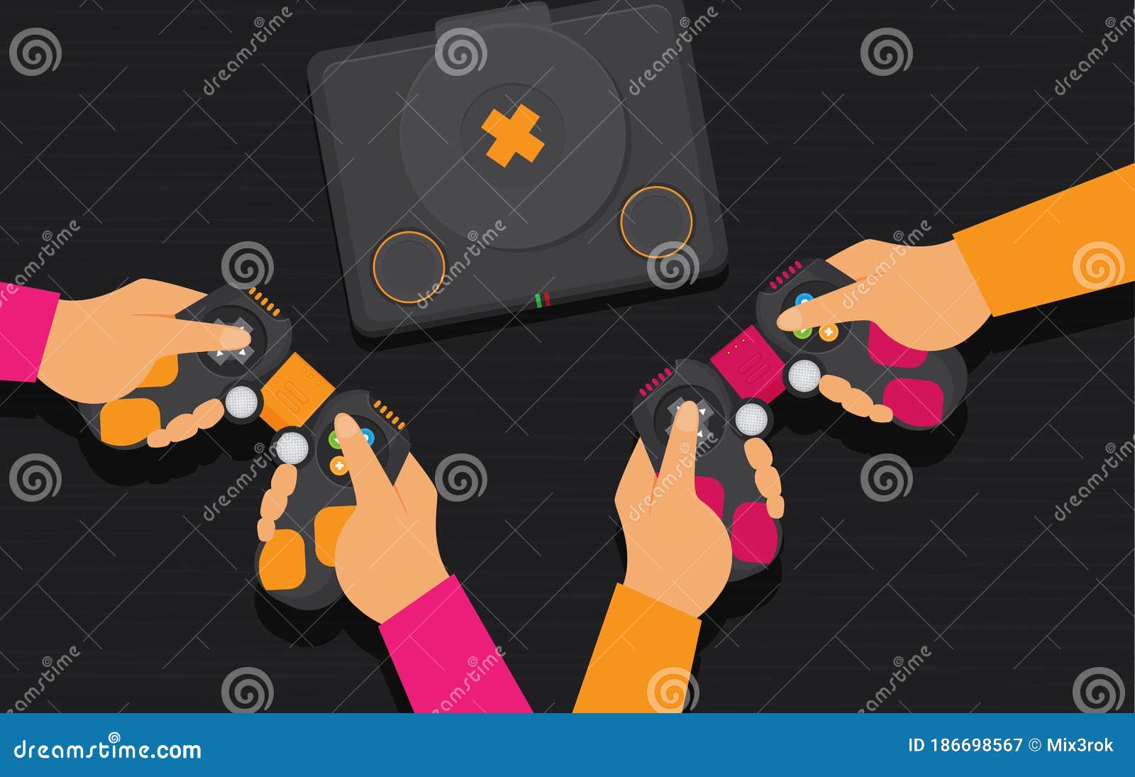 Vector Flat Video Game Illustration Stock Vector - Illustration of ...