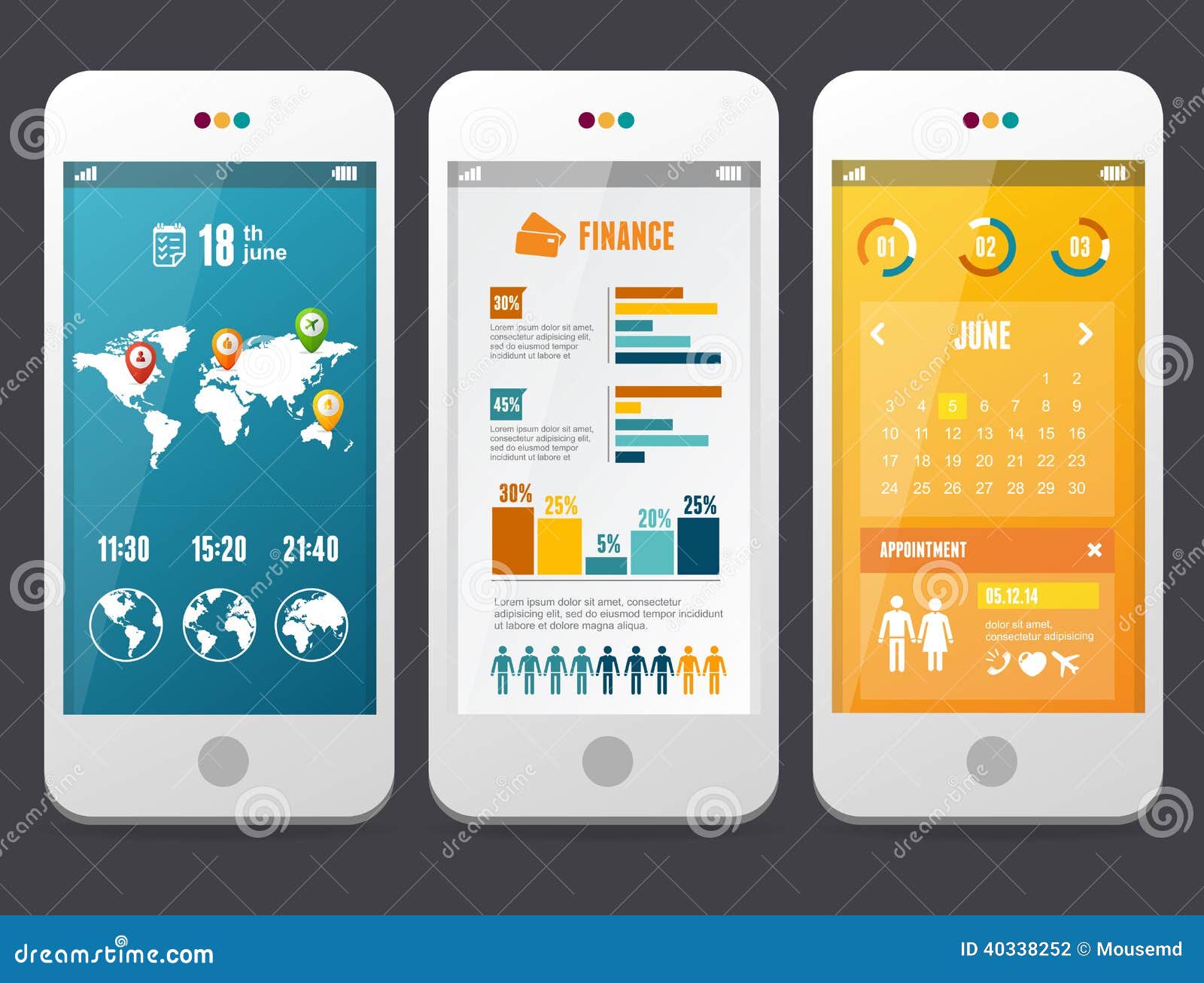 Vector Flat Web Elements. Applications Templates Stock Vector ... Vector Flat Web Elements. Applications Templates Stock Vector ...