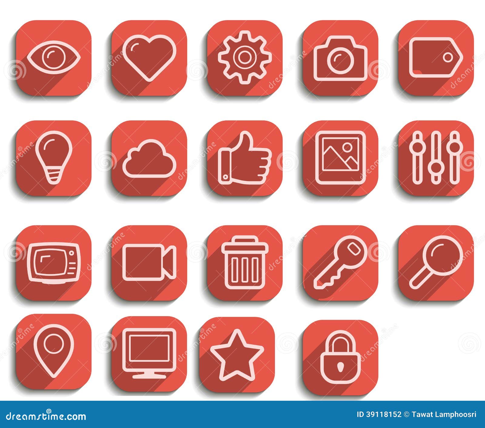 Vector flat web icon set stock illustration. Illustration of buttons ...