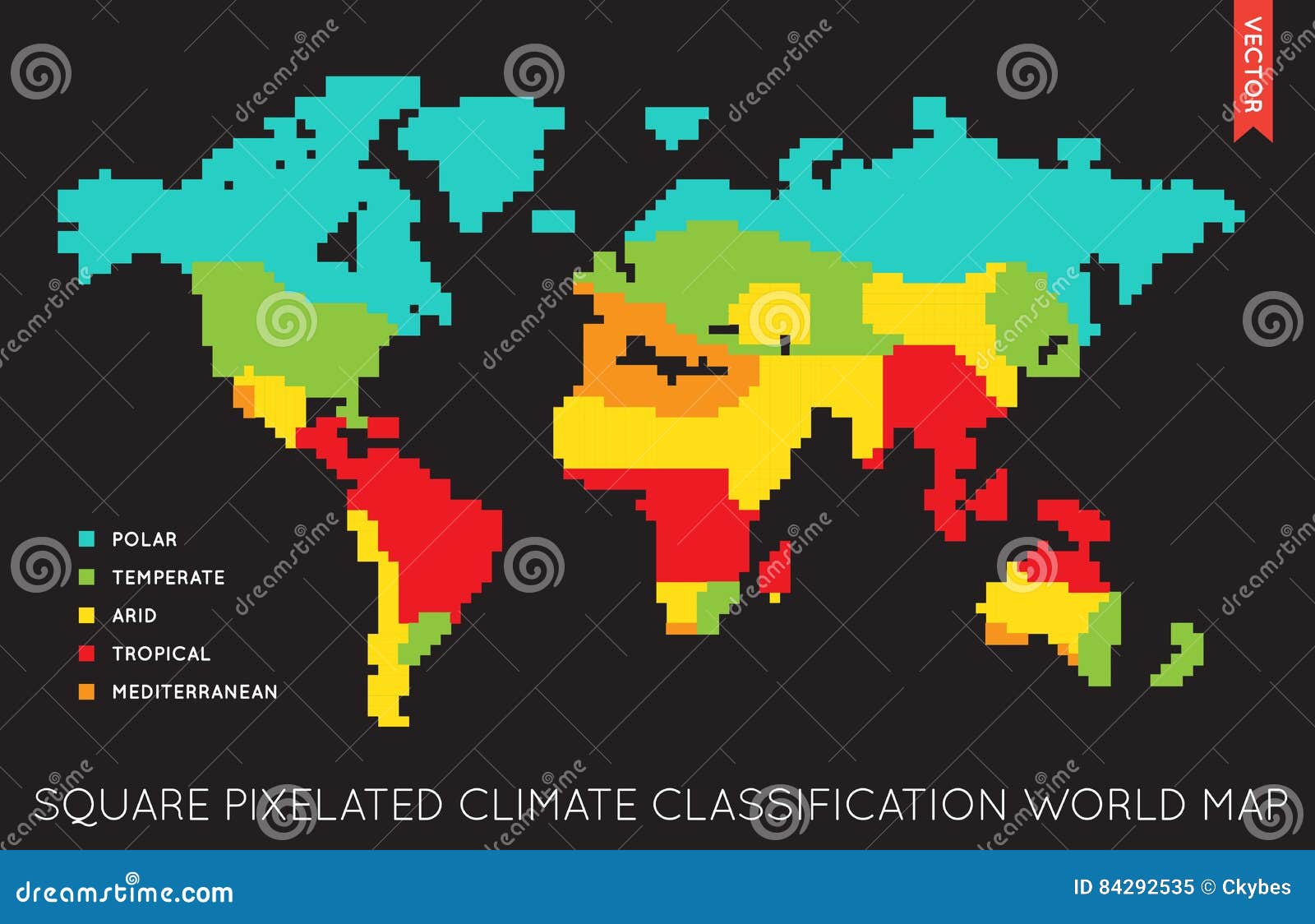 Vector Flat World Map Infographic. Map of the World Stock Illustration ...
