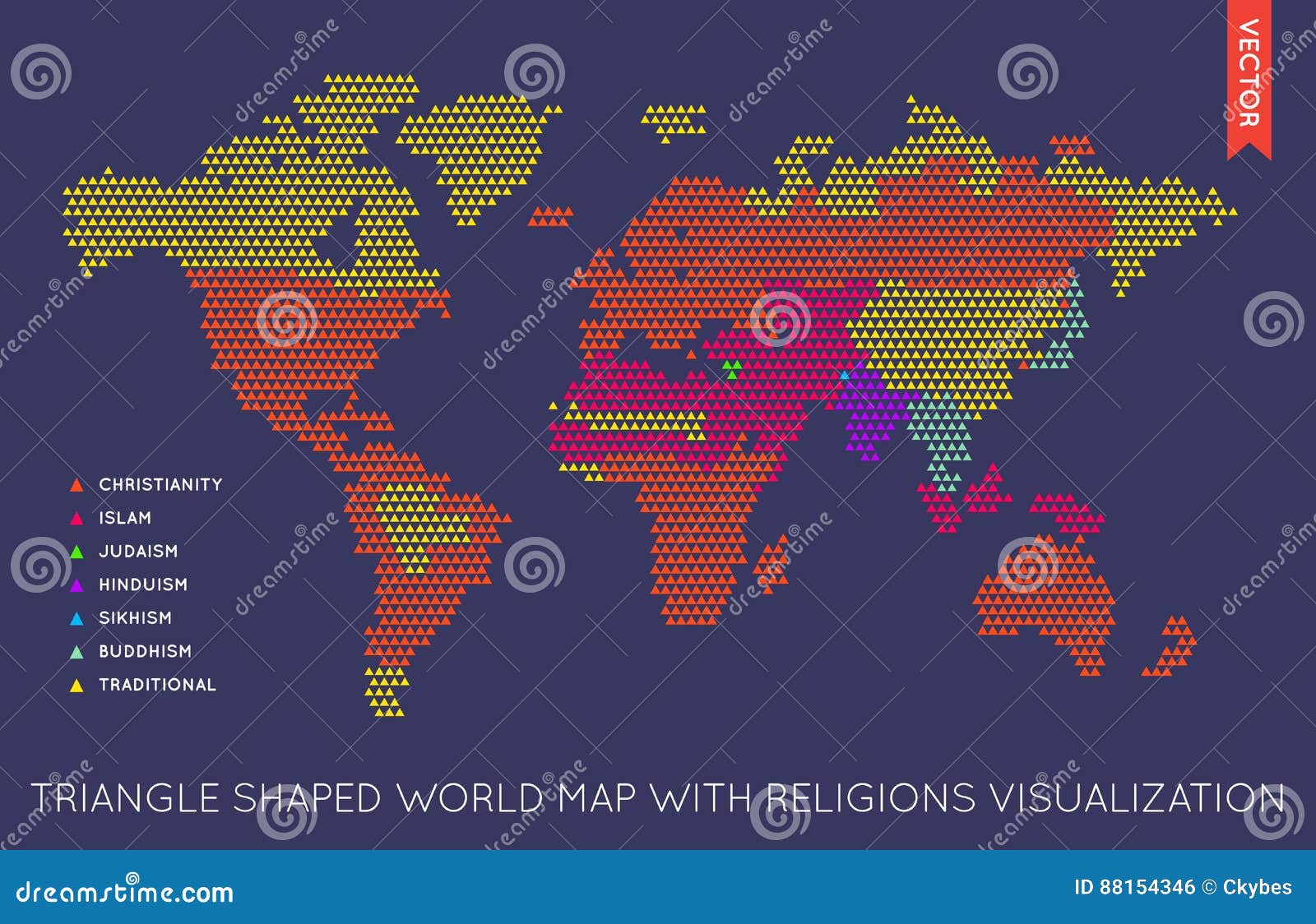 Vector Flat World Map Infographic. Map of the World Stock Vector ...