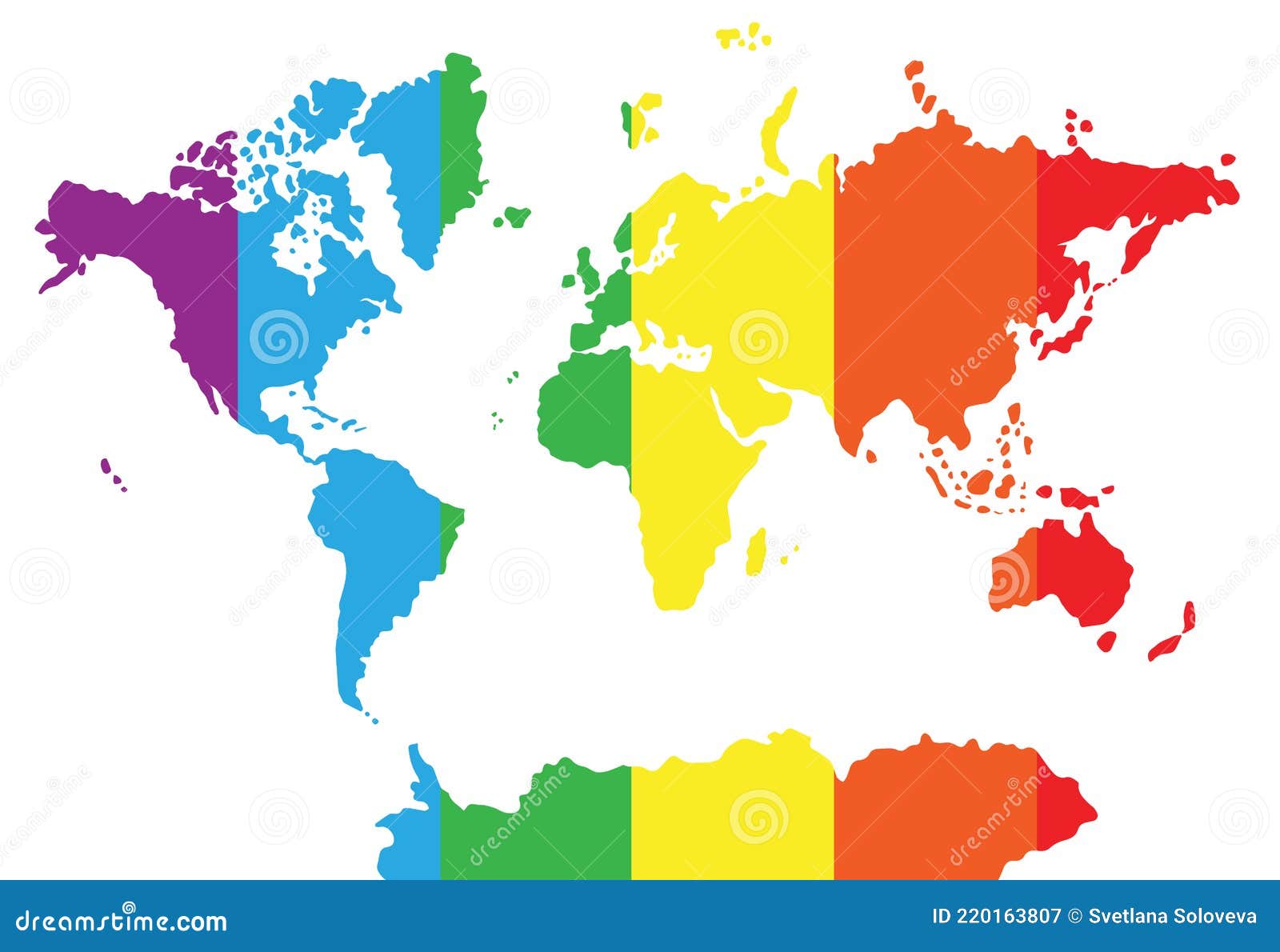 Vector Flat World Map with Lgbt Pride Rainbow Flag Stock Vector ...