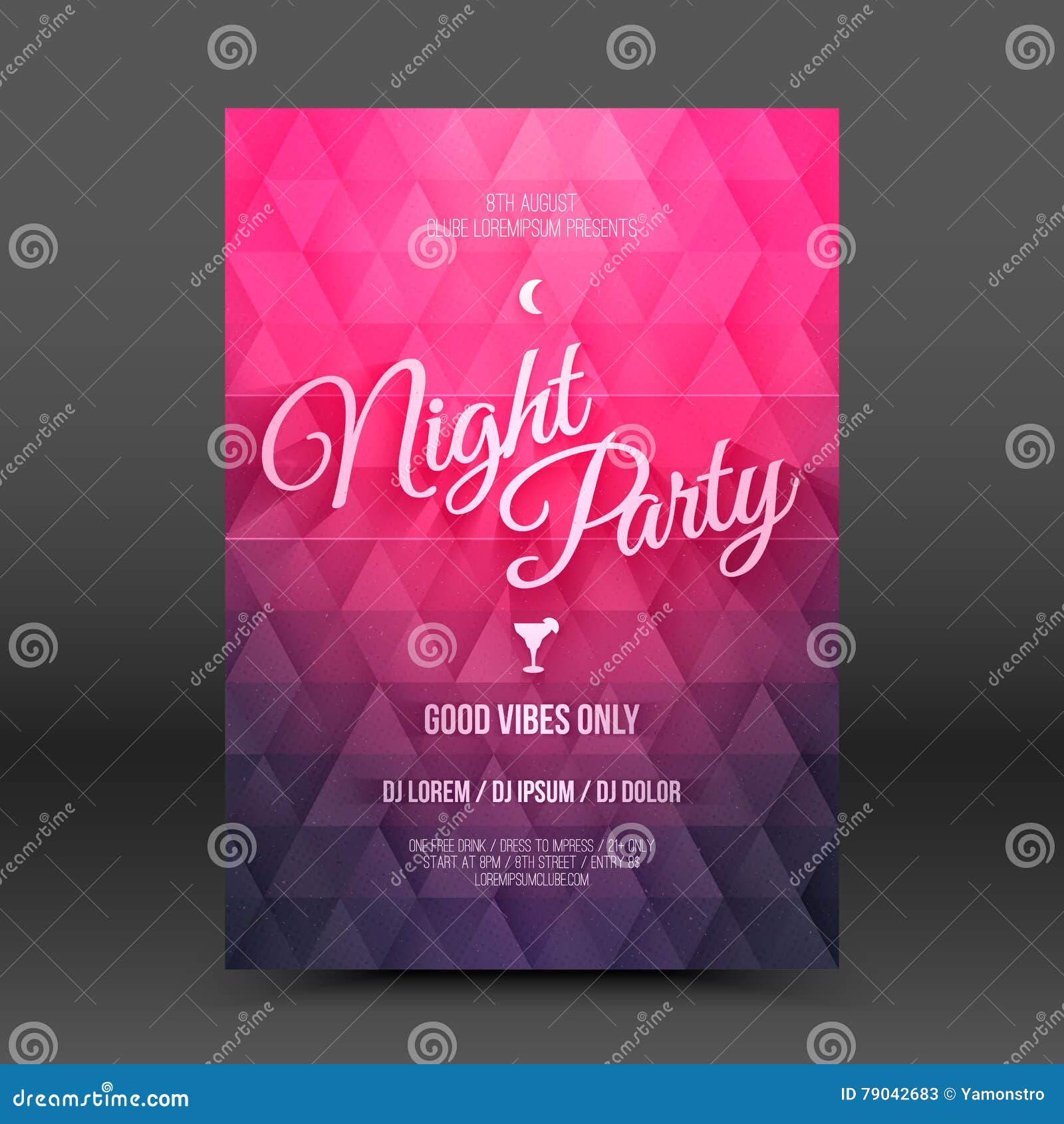 Vector Flayer Design Template Night Party Stock Vector - Illustration ...