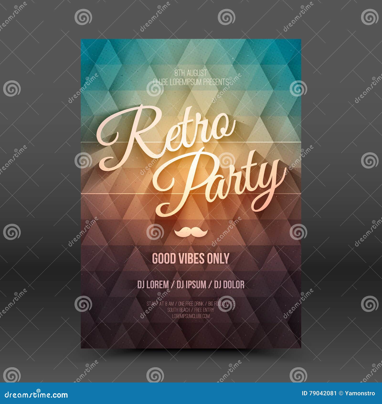 Vector Flayer Design Template Retro Party Stock Vector - Illustration ...