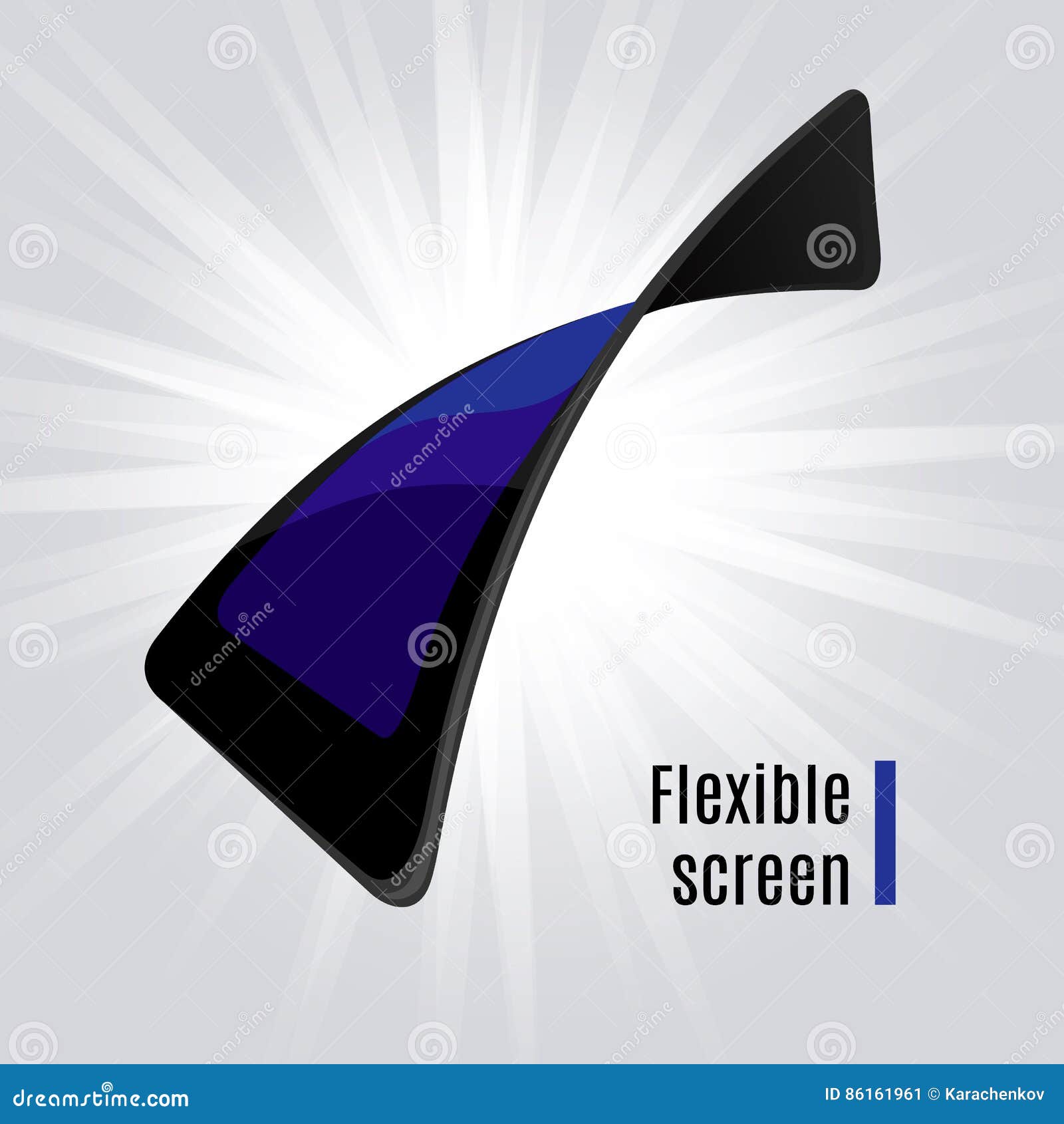 Flexible Screen Display Icon. Innovative Technology Of Bendable Screens ...