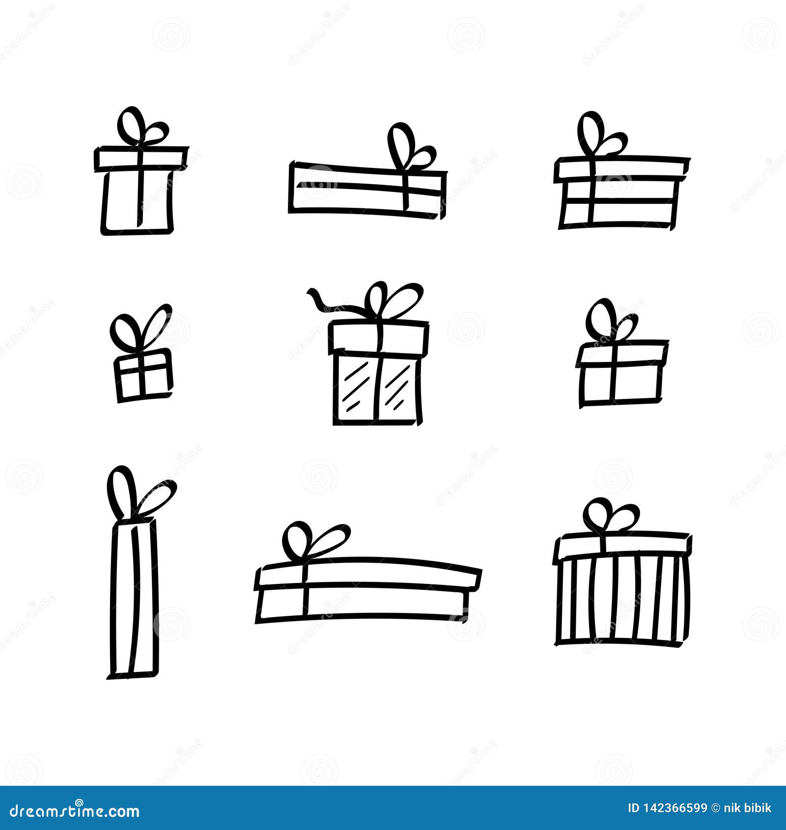 Vector Flight Pencil Drawn Gift Packs Set. Stock Vector - Illustration ...
