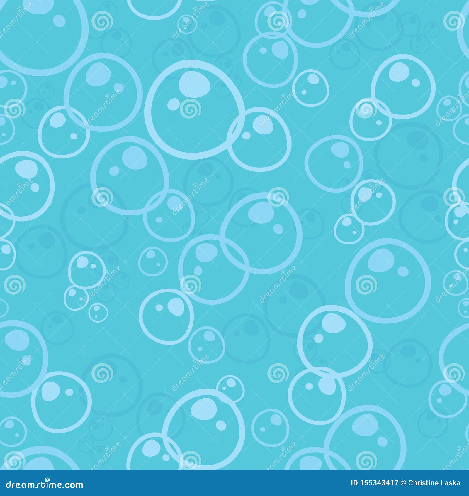 Vector Floating Blue Bubbles Seamless Pattern Texture Background Stock ...