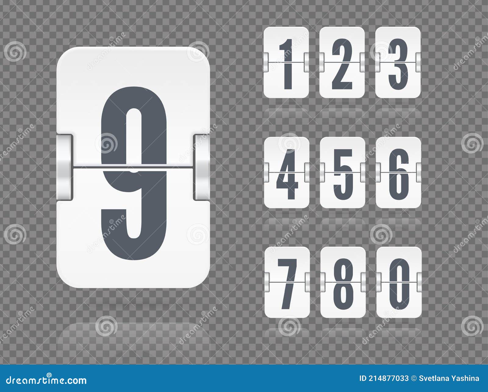 White Countdown Timer With White Numbers Isolated On Transparent ...