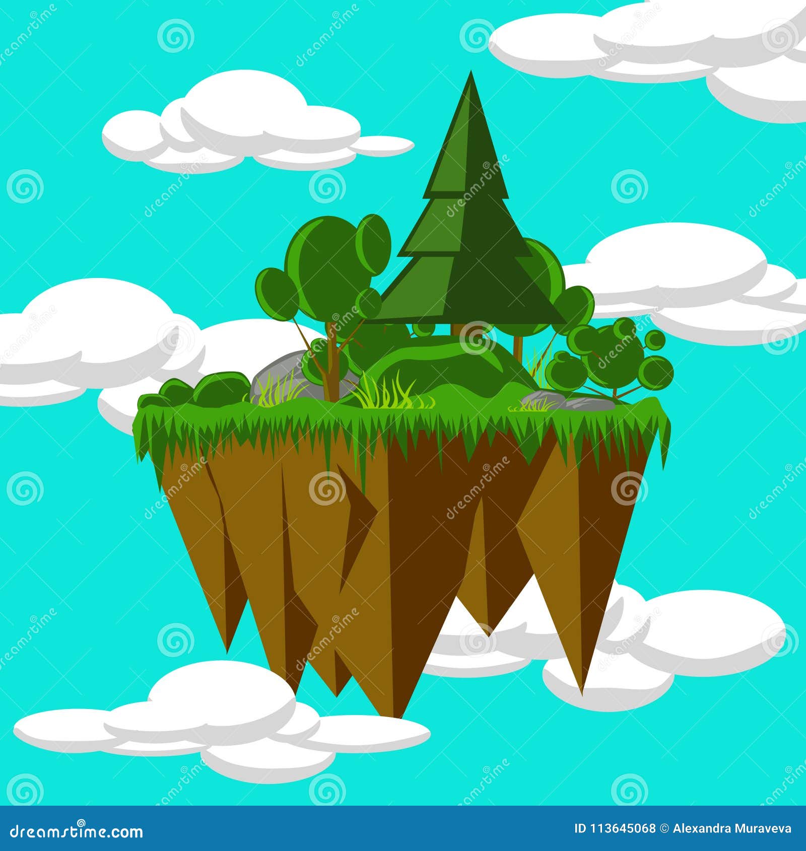 Vector floating island stock illustration. Illustration of blue - 113645068 Vector floating island stock illustration. Illustration of blue - 113645068
