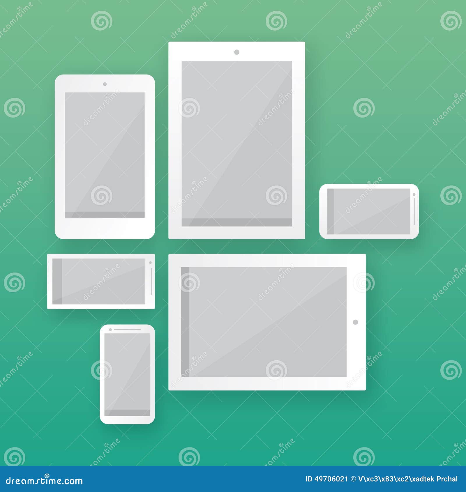 Vector Floating Mobile Devices. Stock Illustration - Illustration of ...