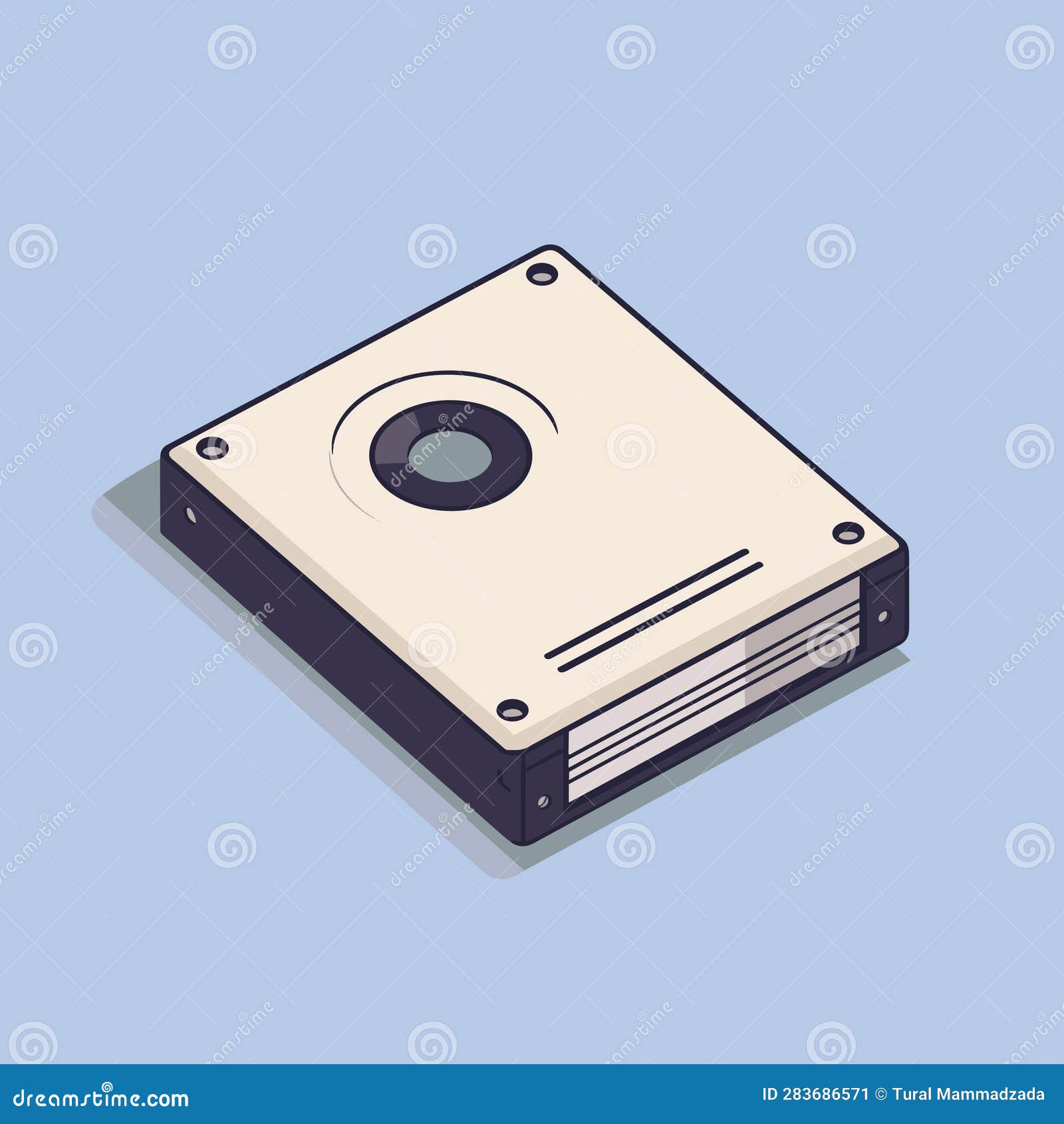 Vector of a Floppy Disk with a Hole in the Middle, Suitable for Use As ...