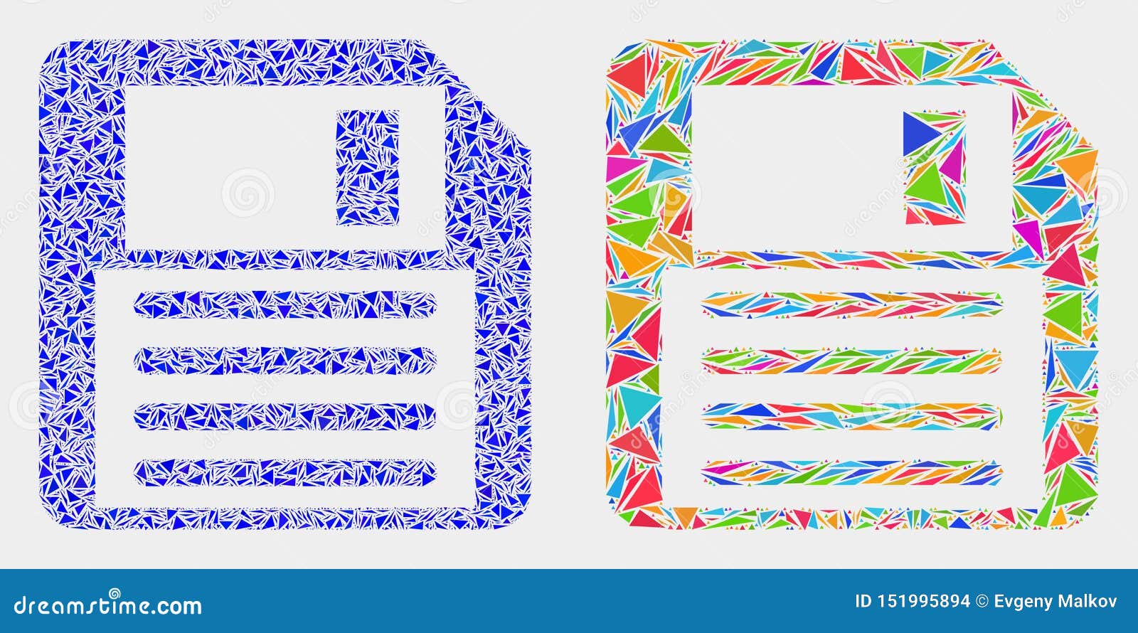 Vector Floppy Disk Mosaic Icon of Triangle Elements Stock Vector ...