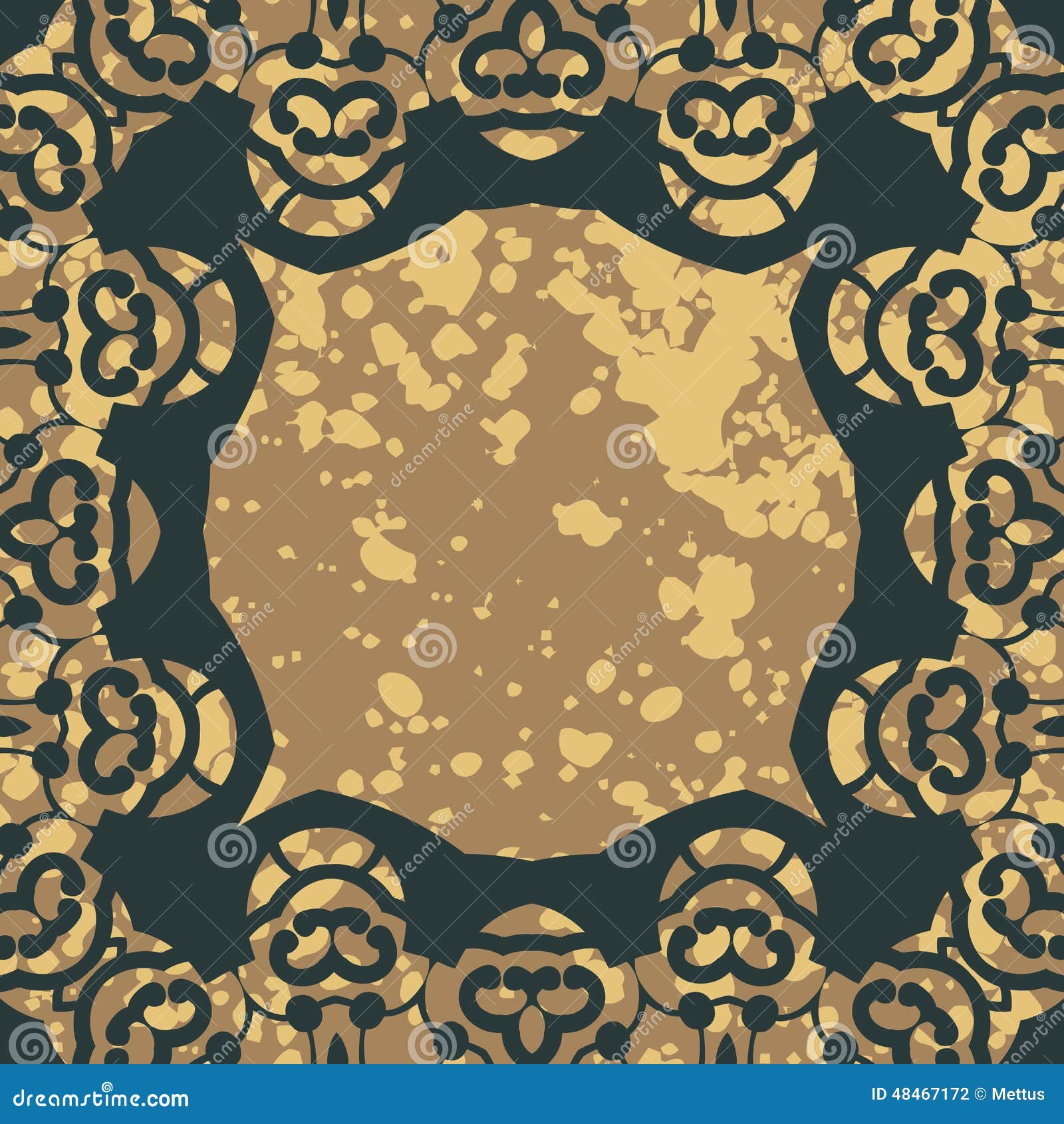 Vector Floral Arabesque Seamless Blank Frame for Stock Vector ...