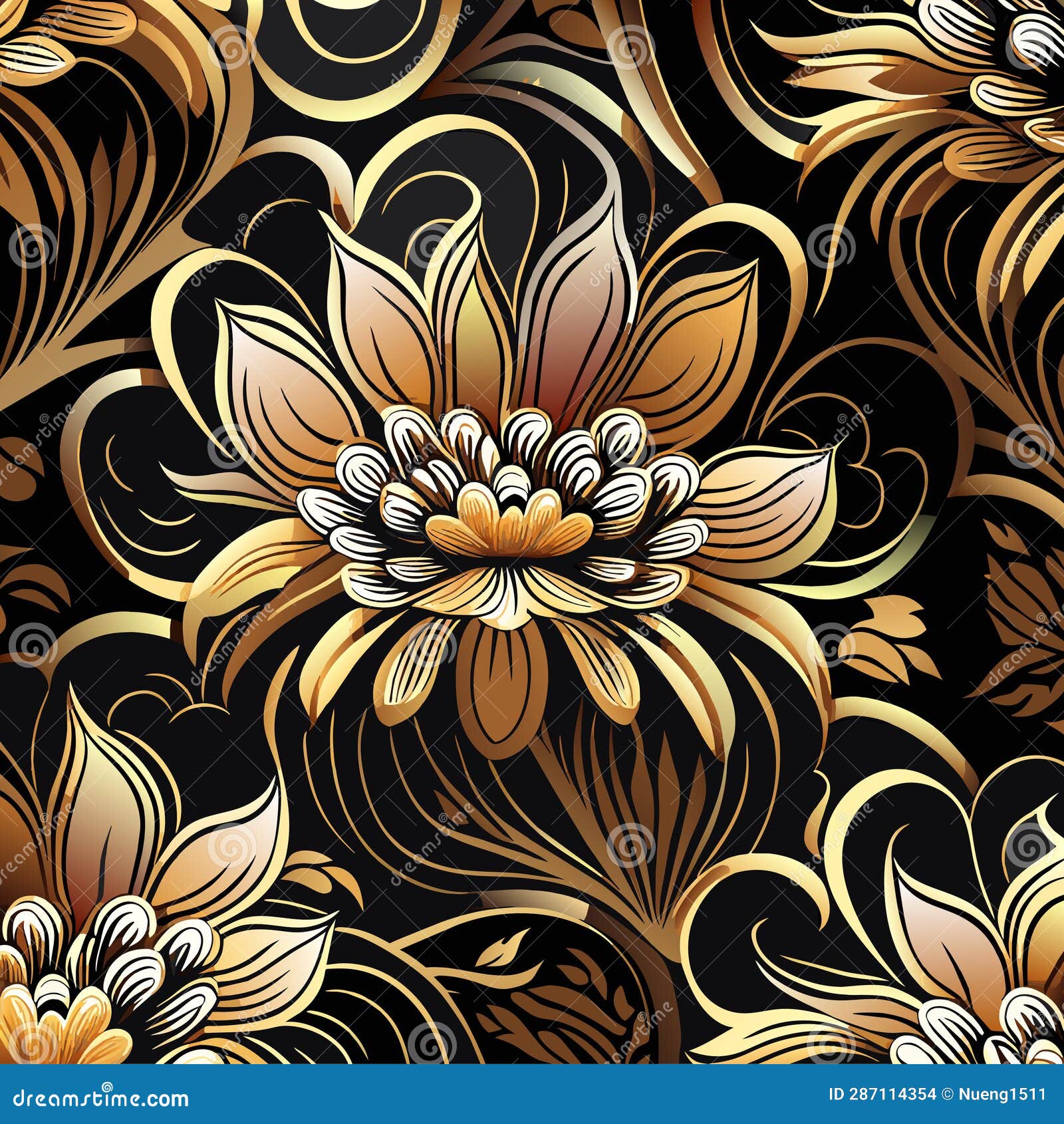 Floral Art Luxury Pattern Seamless Design Background_028 Stock Illustration - Illustration of ...