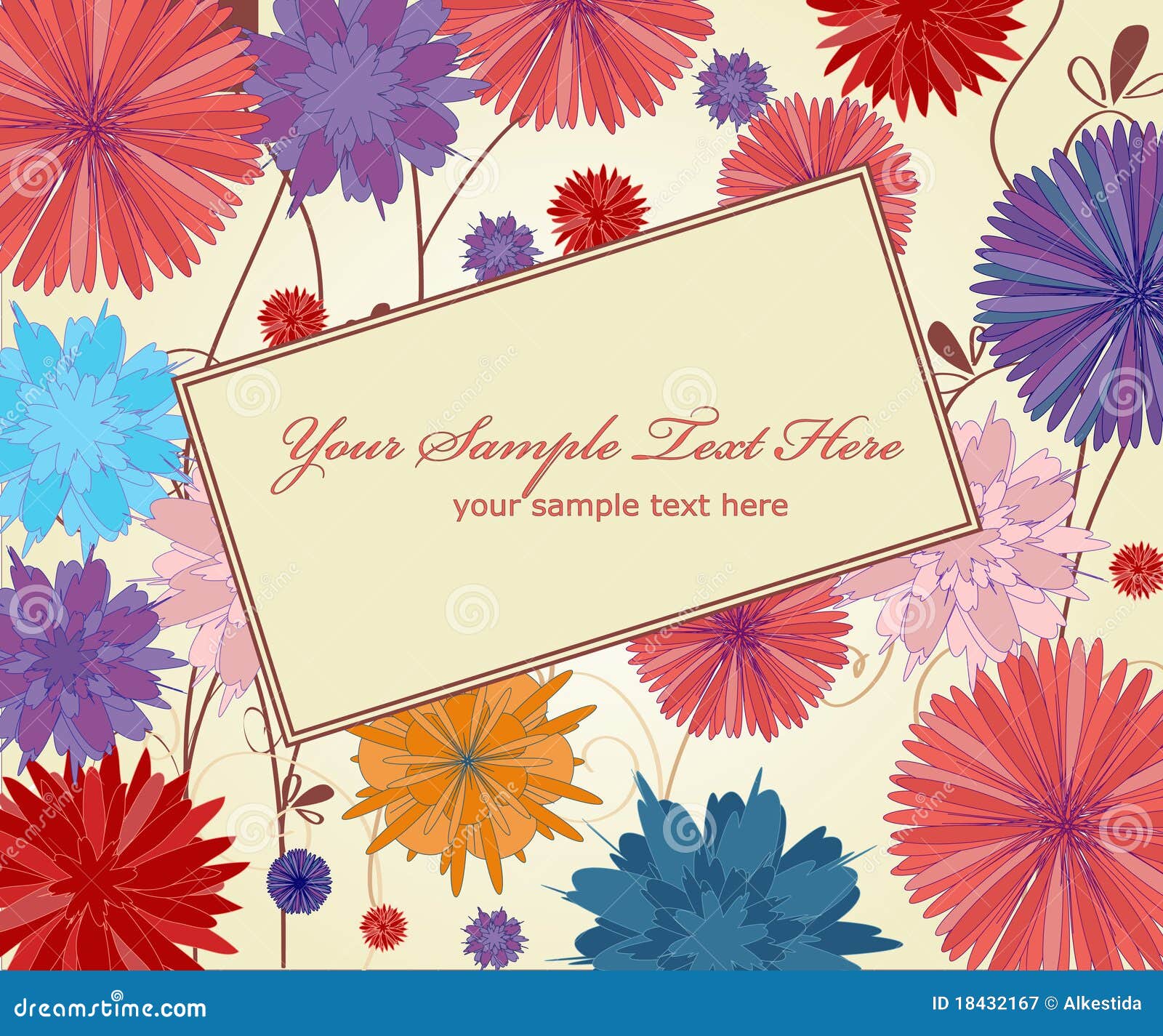 Vector Floral Background for a Greeting Stock Vector - Illustration of ...