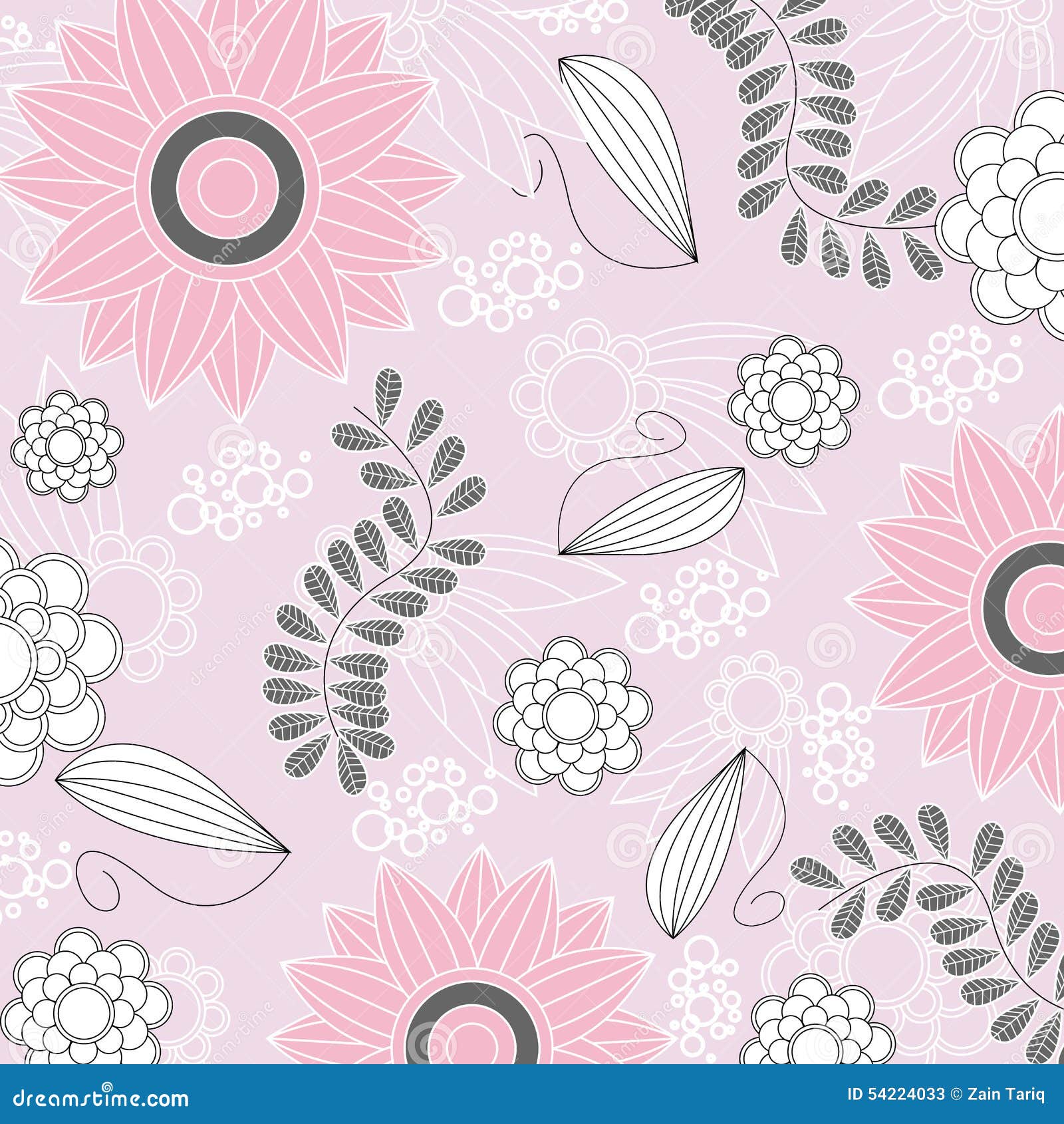 Vector Floral Background.Seamless Floral Pattern with Stylized Flower ...