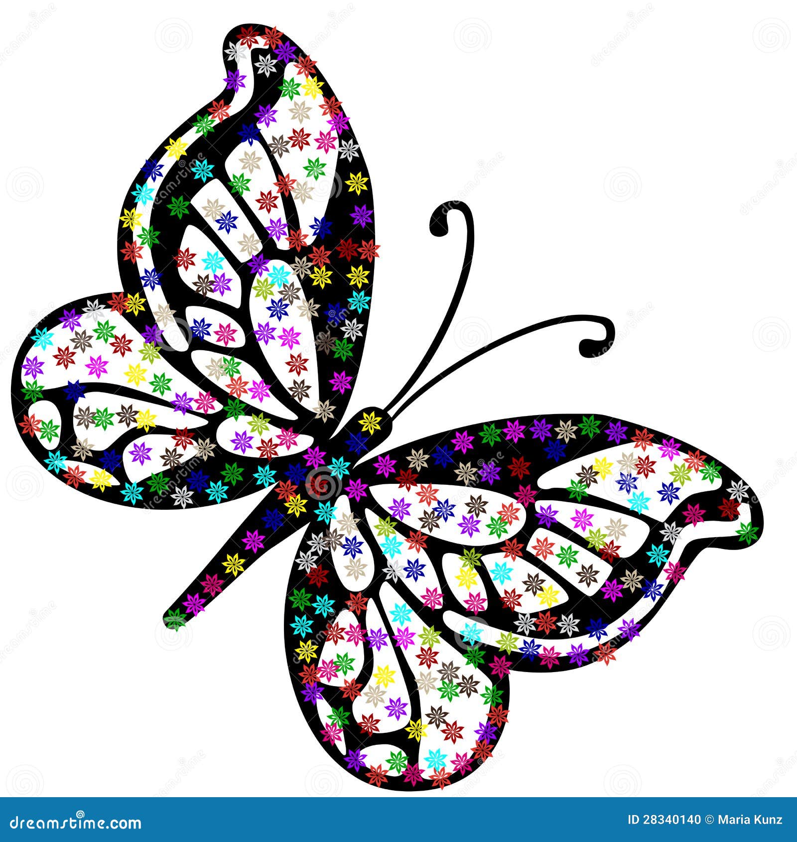 Vector floral butterfly stock illustration. Illustration of flyer ...