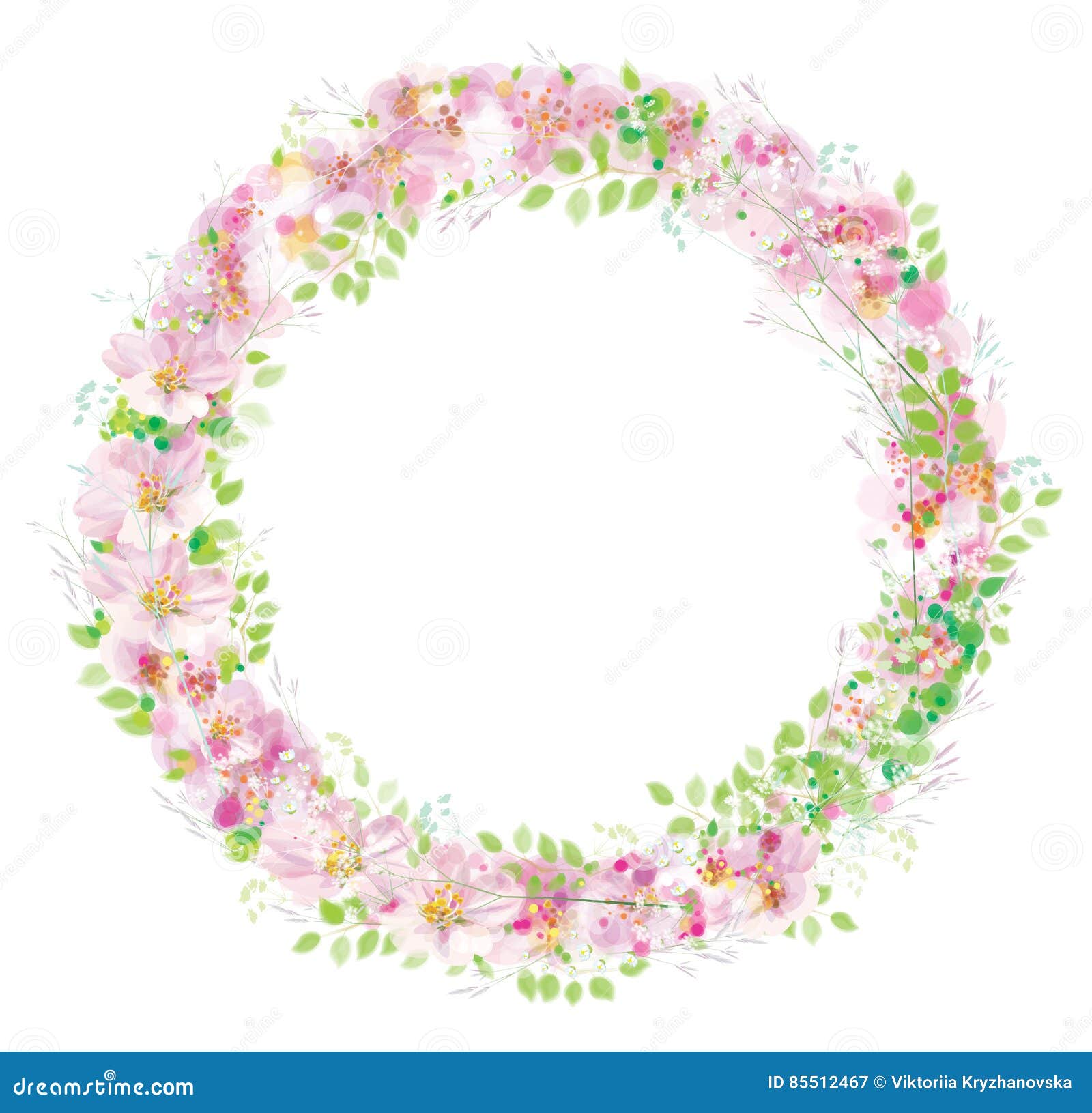 Vector Floral Circle Frame. Stock Vector - Illustration of easter ...