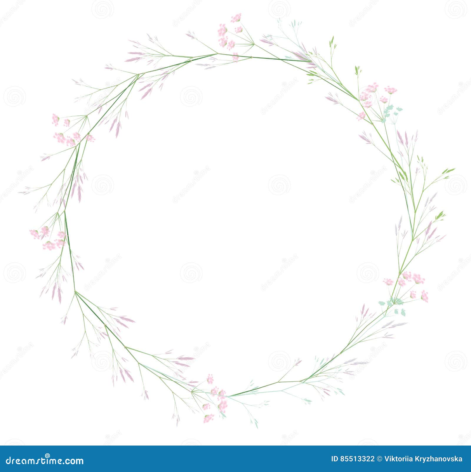 Vector Floral Circle Frame. Stock Vector - Illustration of card, nature ...