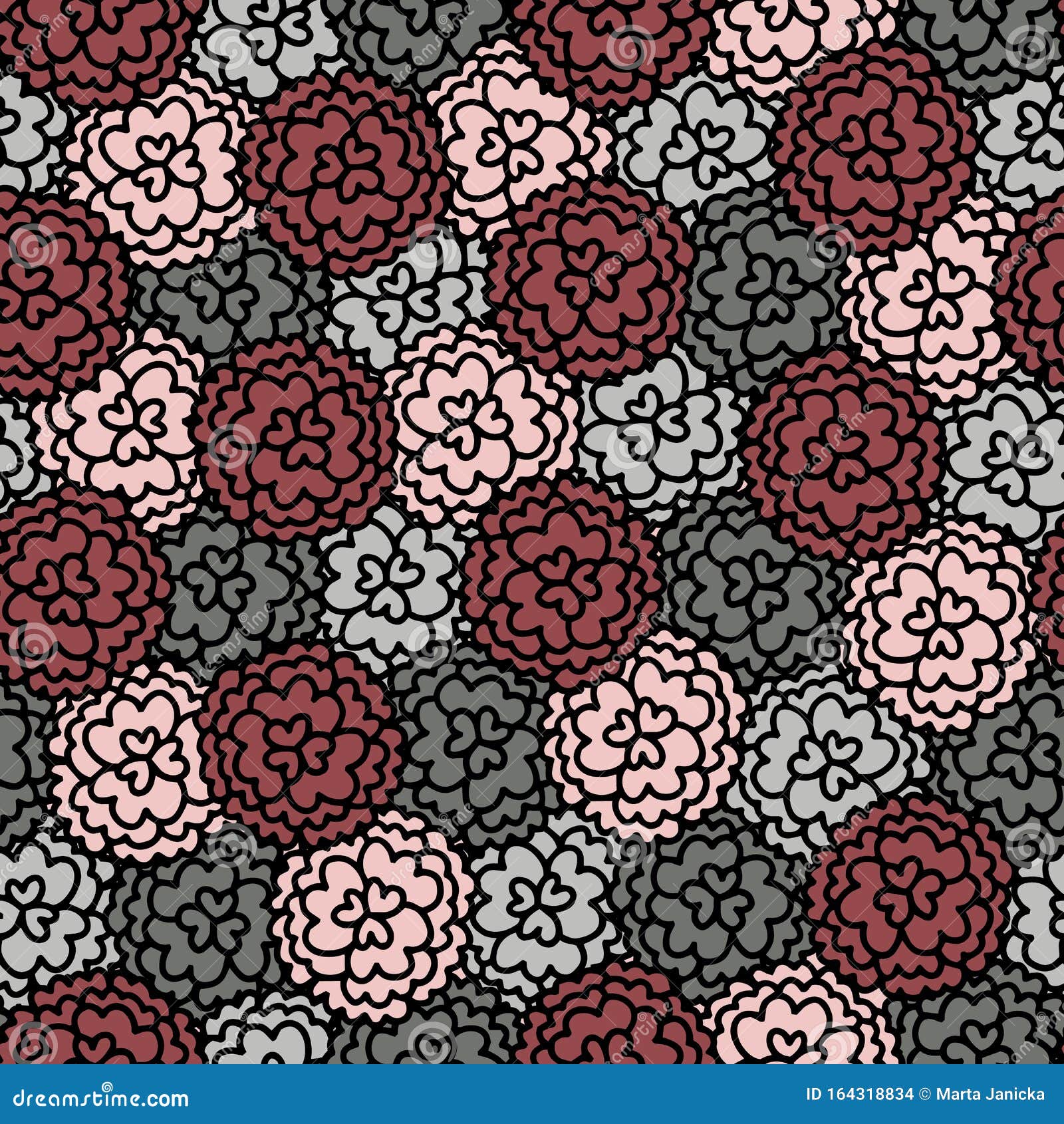 Dense Seamless Tapering Pattern With Repeating Rows Of Concentric ...