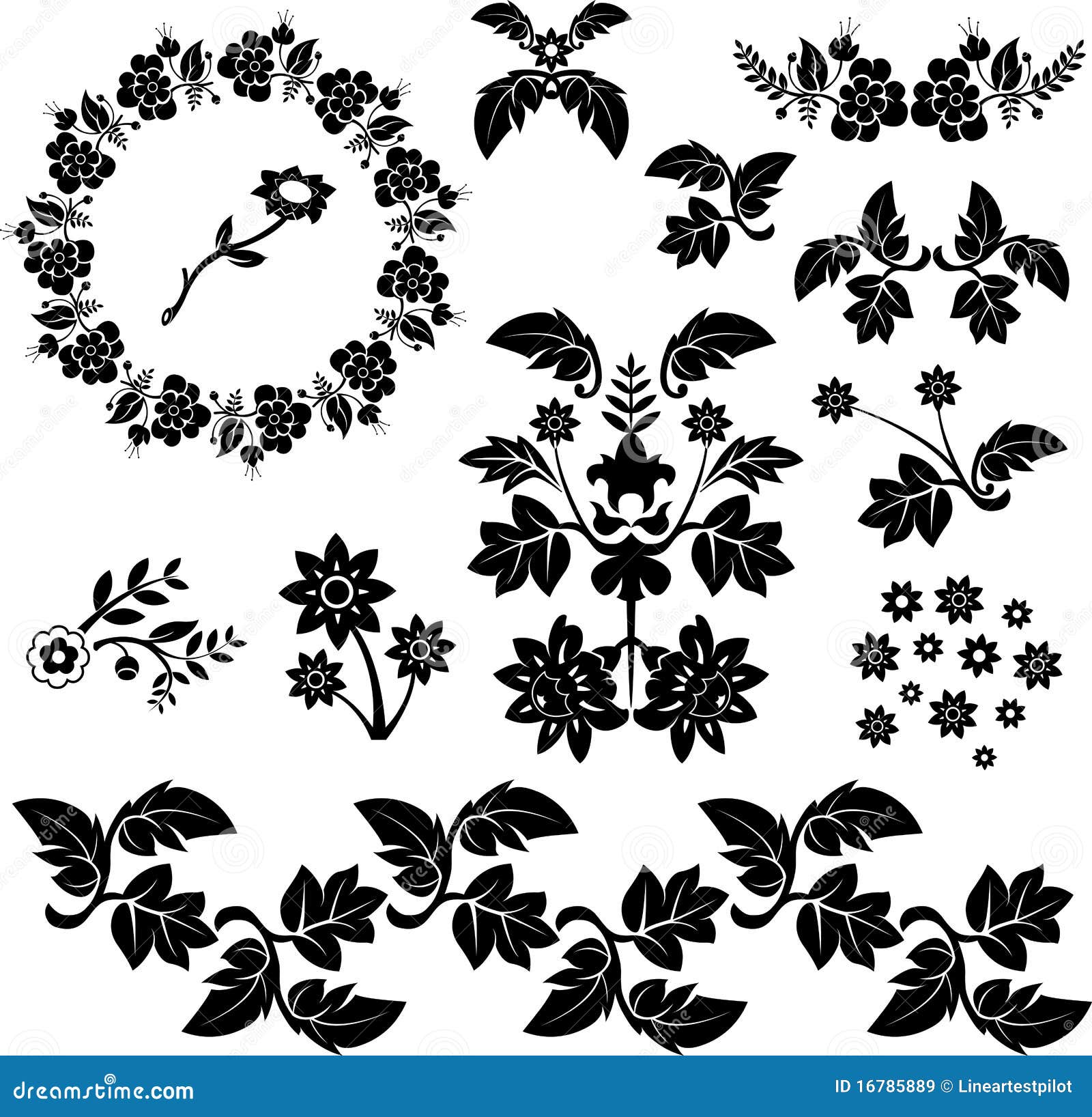 Vector Floral Design Elements Stock Vector - Illustration of scrolls ...