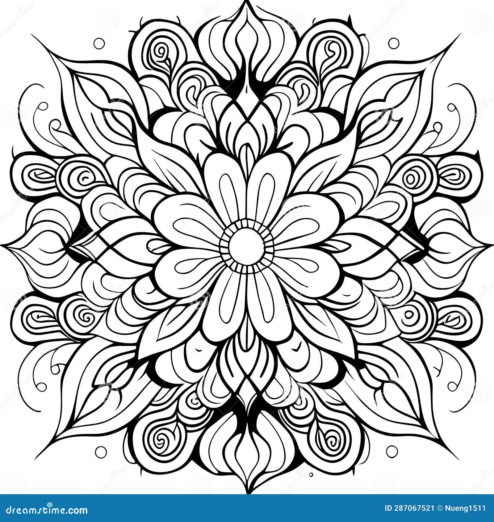 Floral Flower Pattern Outline Seamless Design Background_04 Stock ...